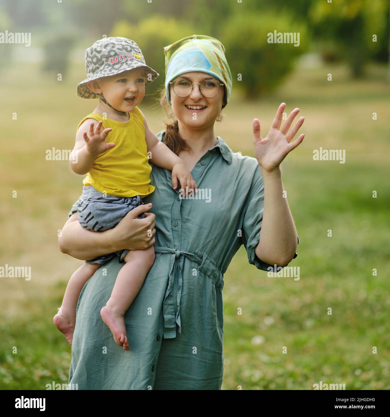 Hi boy hello waving hand hi-res stock photography and images - Alamy