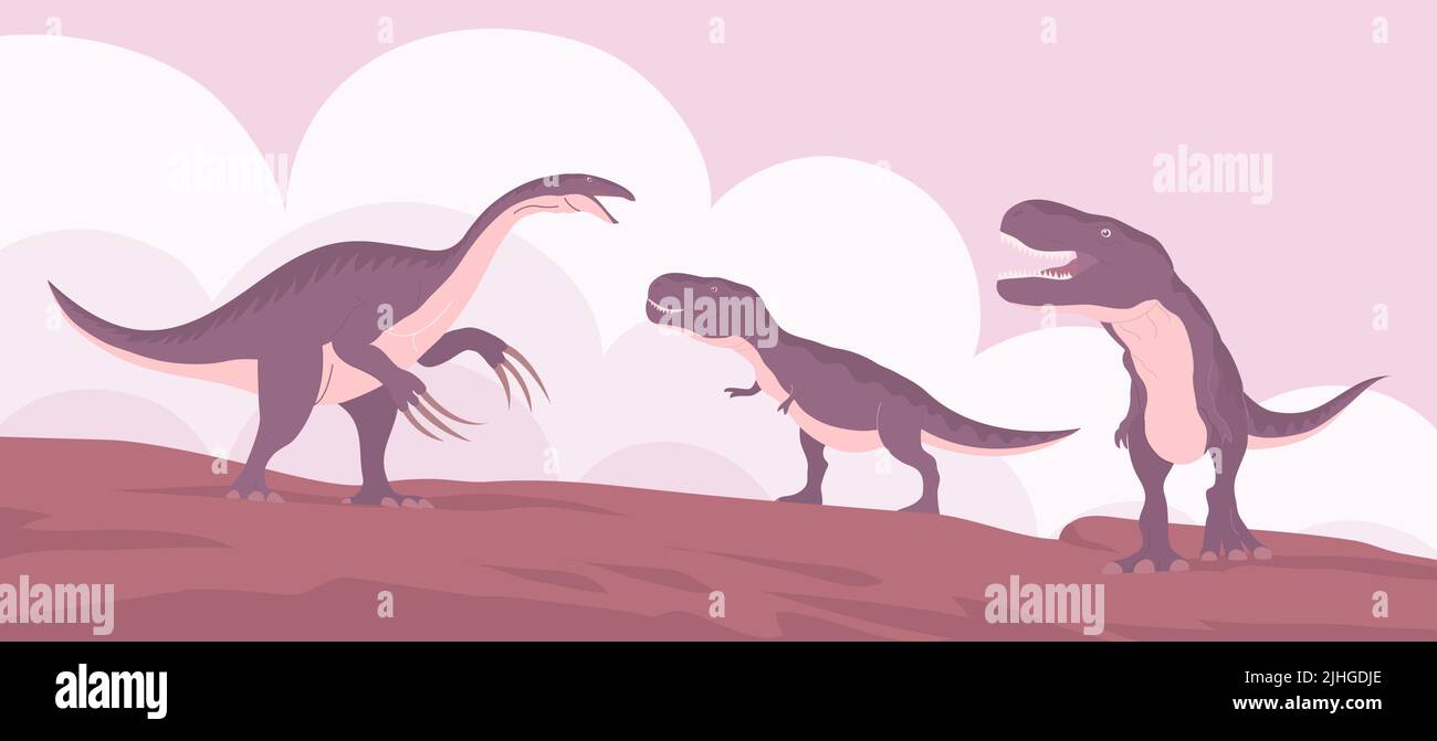 Two tyrannosaurus rex vs big clawed therizinosaurus. Pangolin fight ...