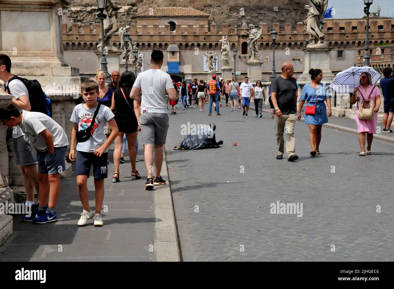 Rome / Italy 15.July 2019/ Life of people of Rome and tourists and ...