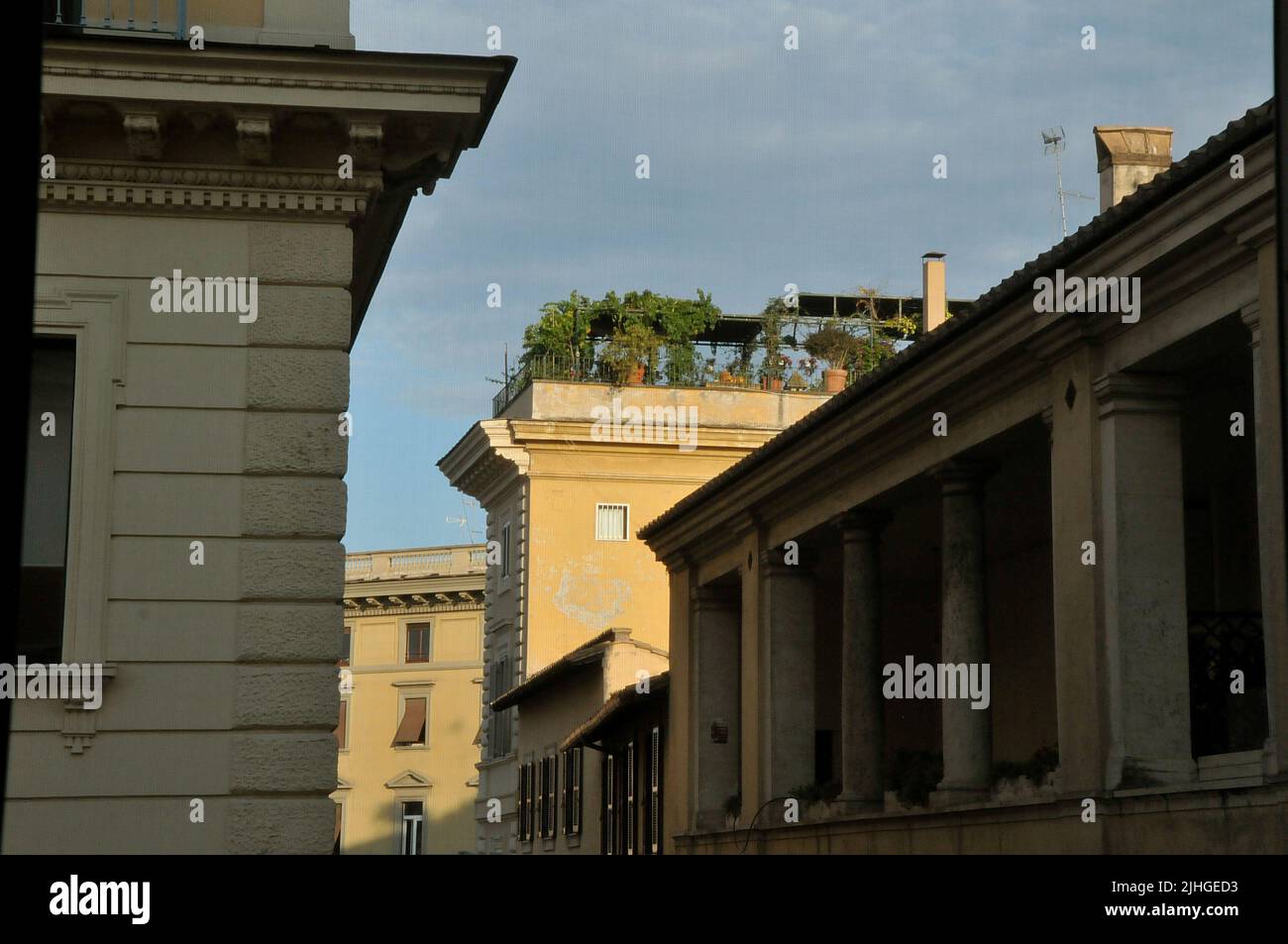 Rome / Italy 16.July 2019/Rome street and roof garden view from room in ...