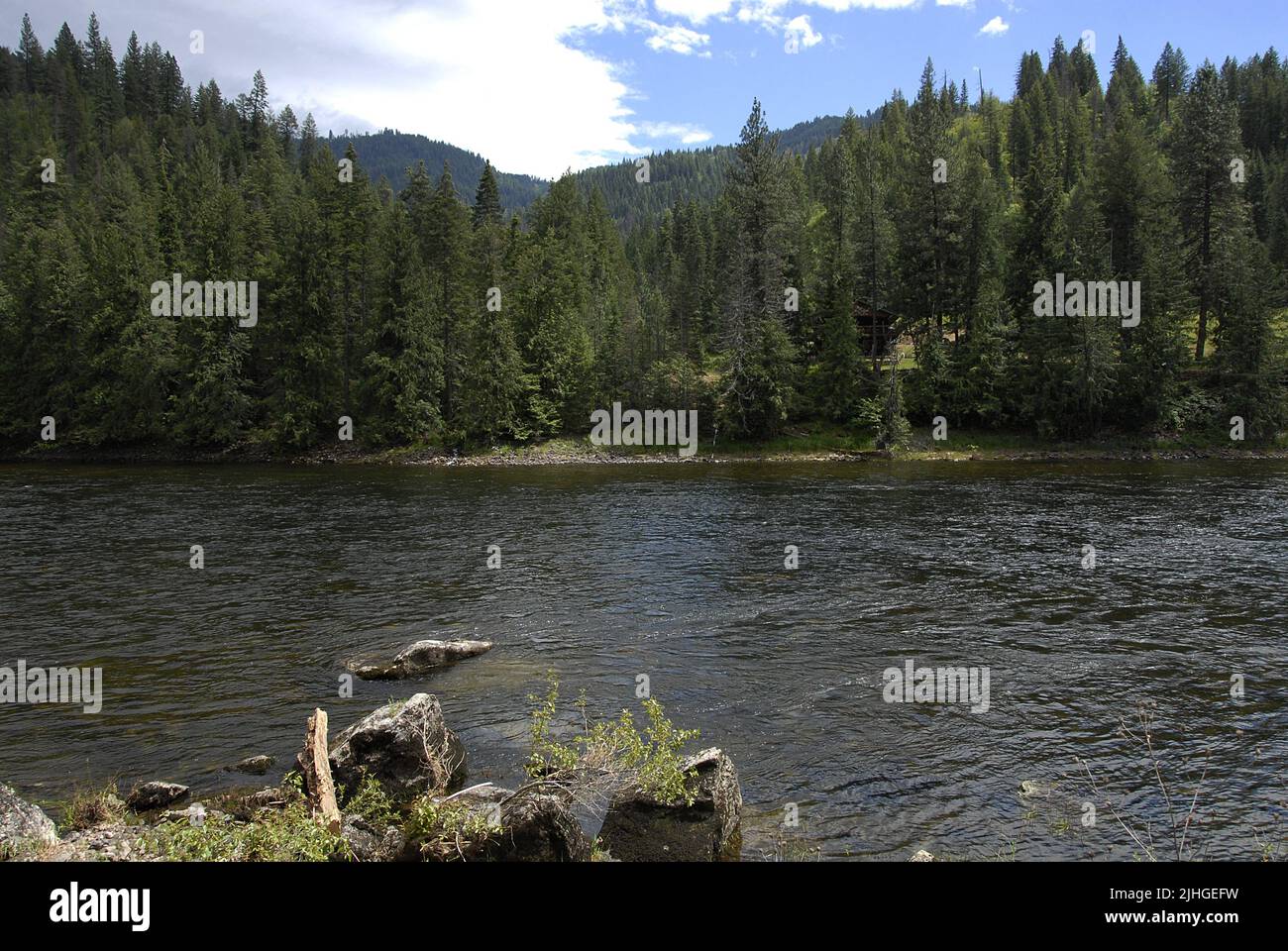 Highway 12 /Idah / Montana o /USA- 18 June 2016 Ligh soruanding high ...