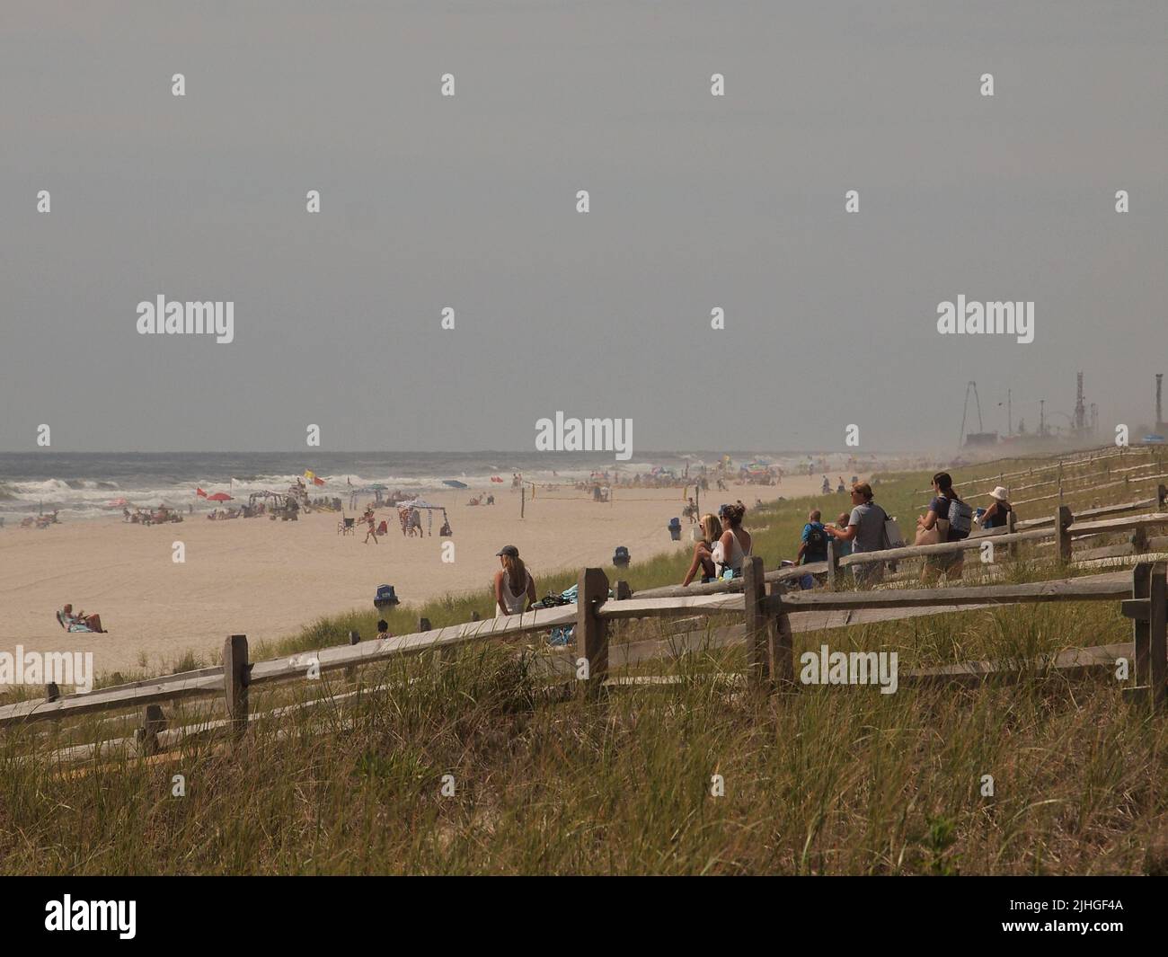 Shore dune along the New Jersey shore in Ocean County, with beach ...