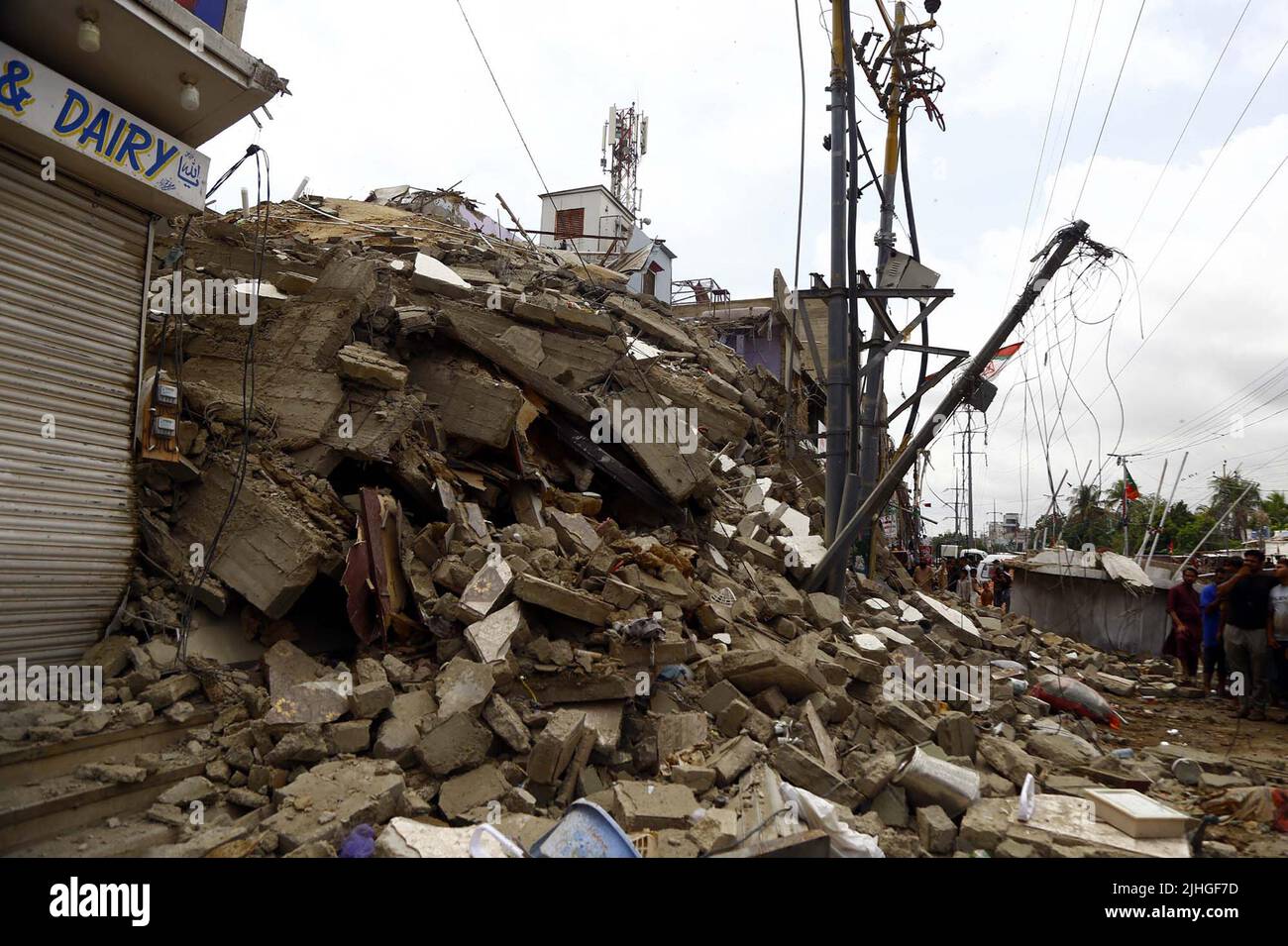 Hyderabad, Pakistan, 18/07/2022, View of venue after a seven-storey ...