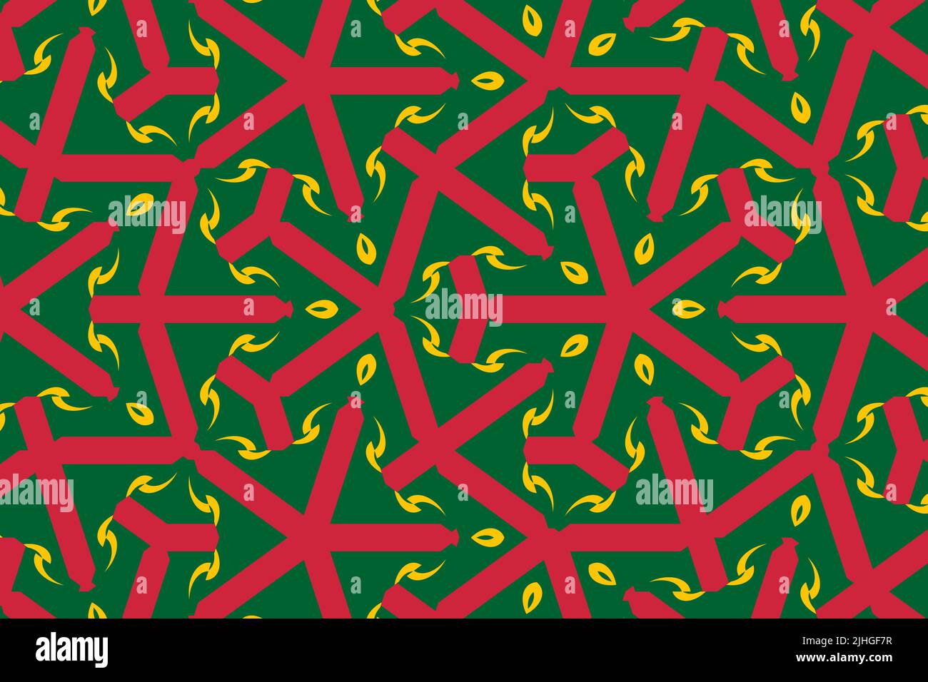 Geometric pattern in the colors of the national flag of Mauritania. The ...