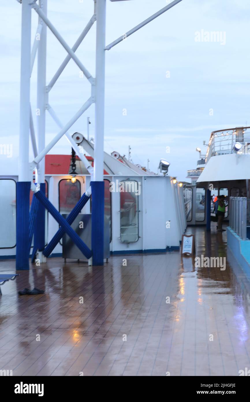 Luxury Cruise Ship Deck at Sunset Stock Photo - Alamy