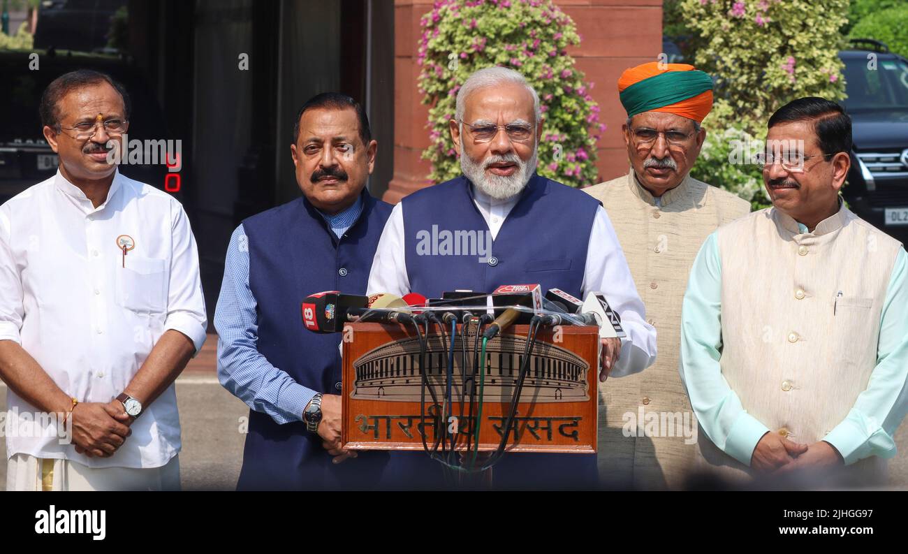 New Delhi, India. 18th July, 2022. India's prime minister Narendra Modi ...