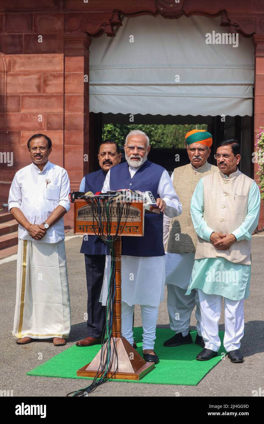 New Delhi, India. 18th July, 2022. India's prime minister Narendra Modi ...