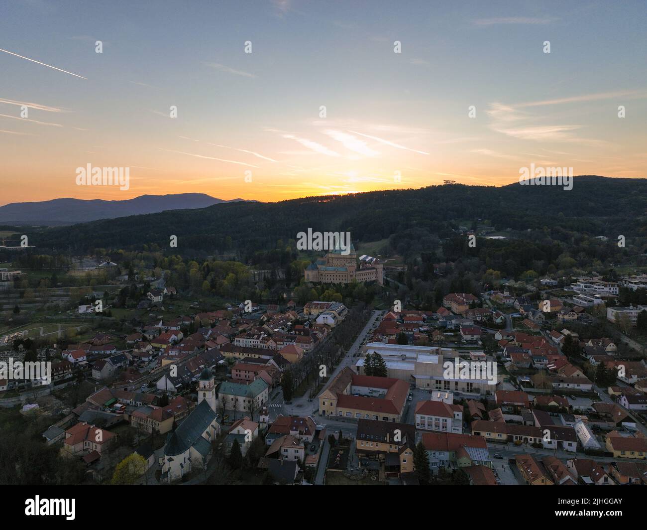 Aerial view of Bojnice castle in Slovakia Stock Photo - Alamy