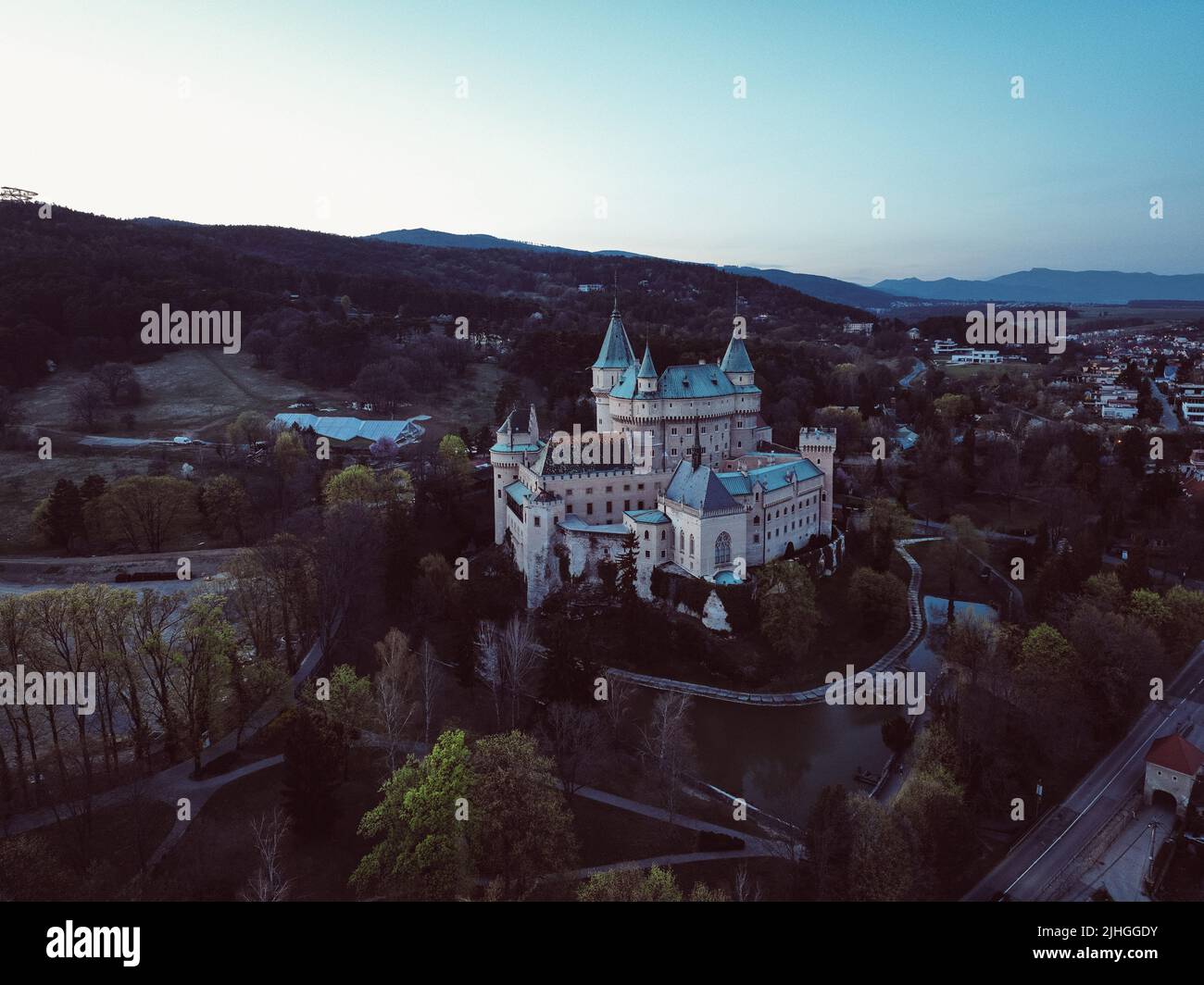 Aerial view of Bojnice castle in Slovakia Stock Photo - Alamy