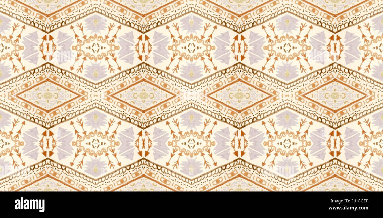 Seamless peruvian pattern. Hand drawn aztec illustration Stock Photo ...