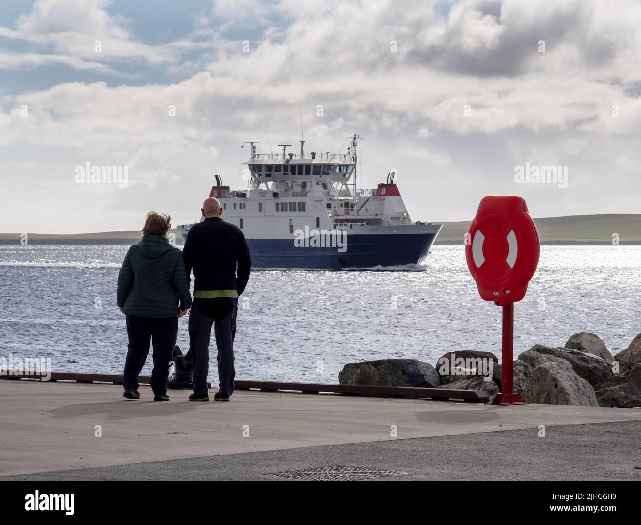 The Yell ferry crossing Yell sound to toft on Mainland shetland ...