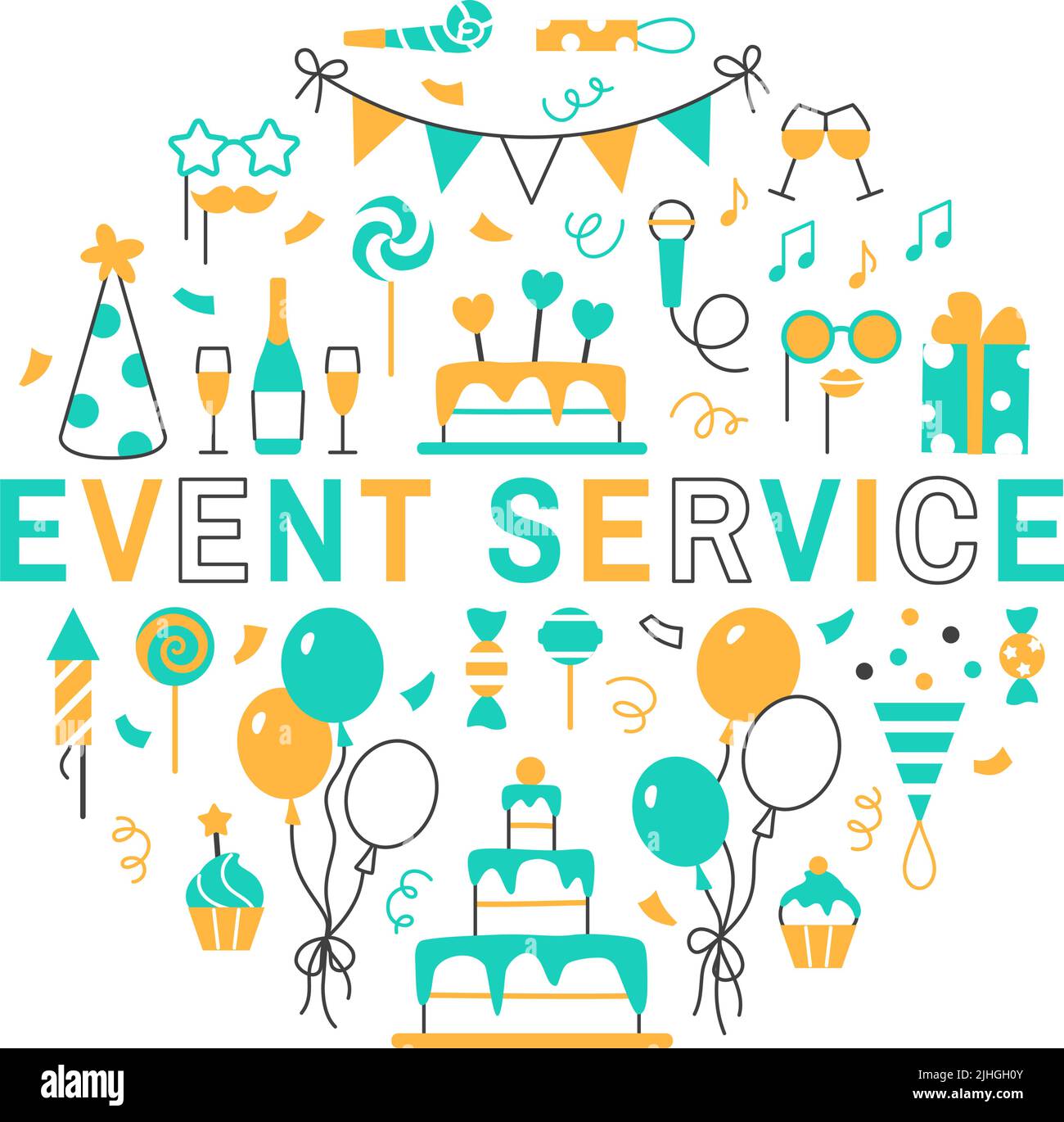 Event service circle concept on white Stock Vector Image & Art - Alamy