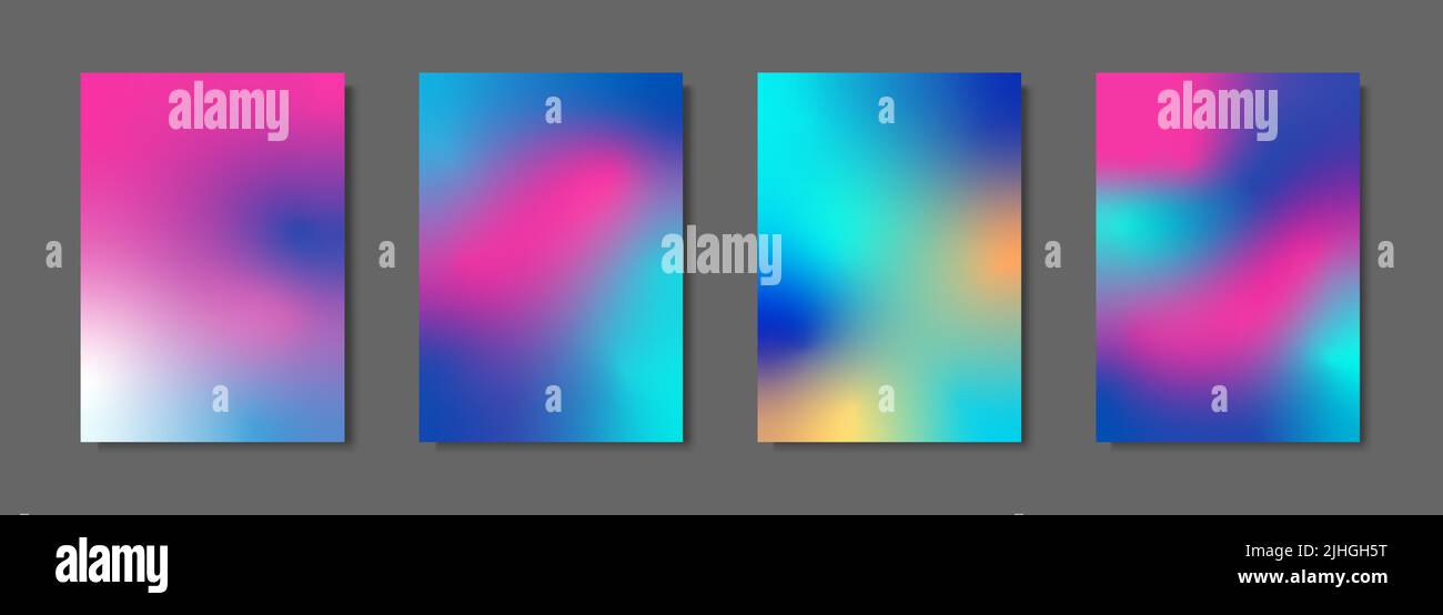 Set of blurred backgrounds. Modern abstract blurred color gradient ...