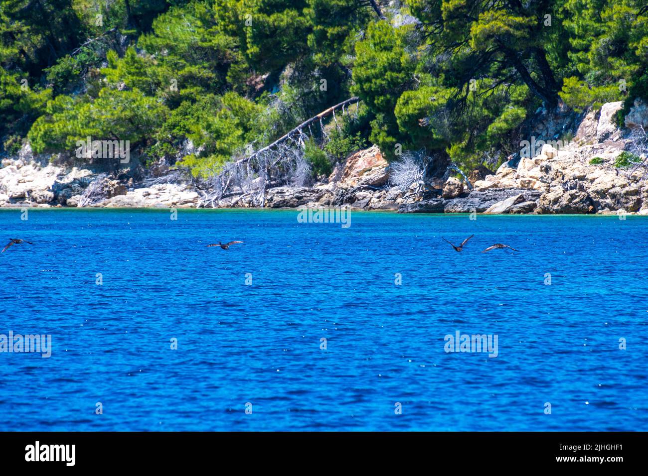 Amazing view of Spartines beach during boating in Alonissos island ...