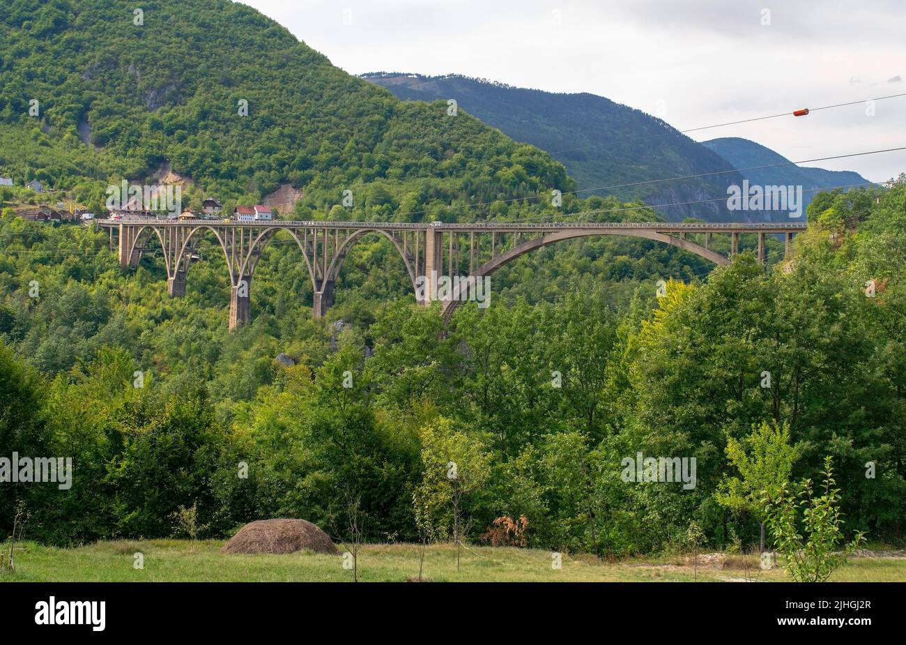 Montenegro - Budva: September 8, 2021: Zip line among Djurdjevica Tara ...