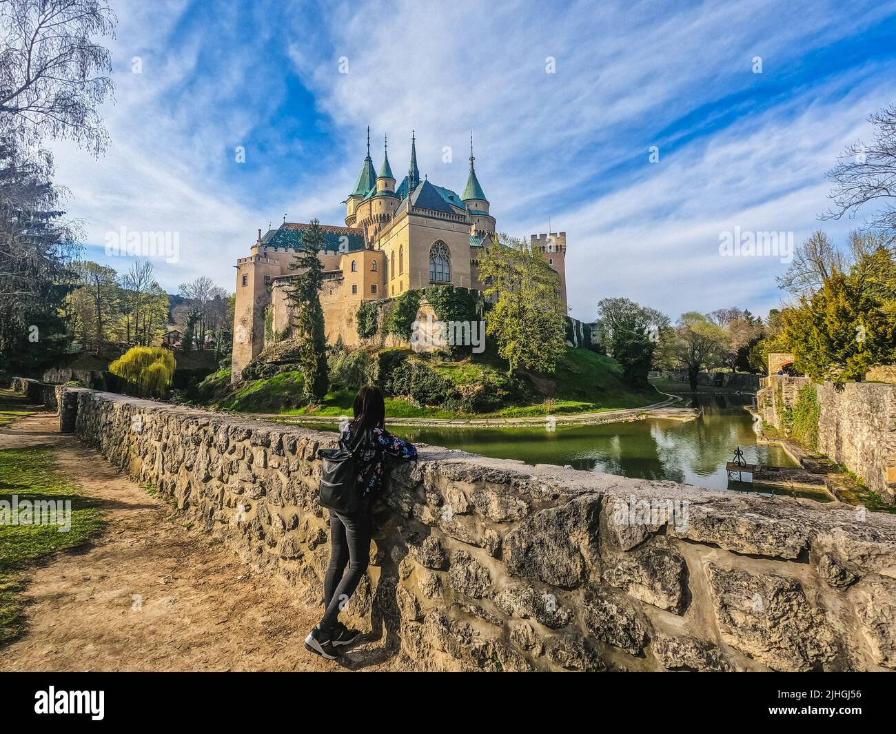 A view of the medieval Bojnice castle in Slovakia Stock Photo - Alamy