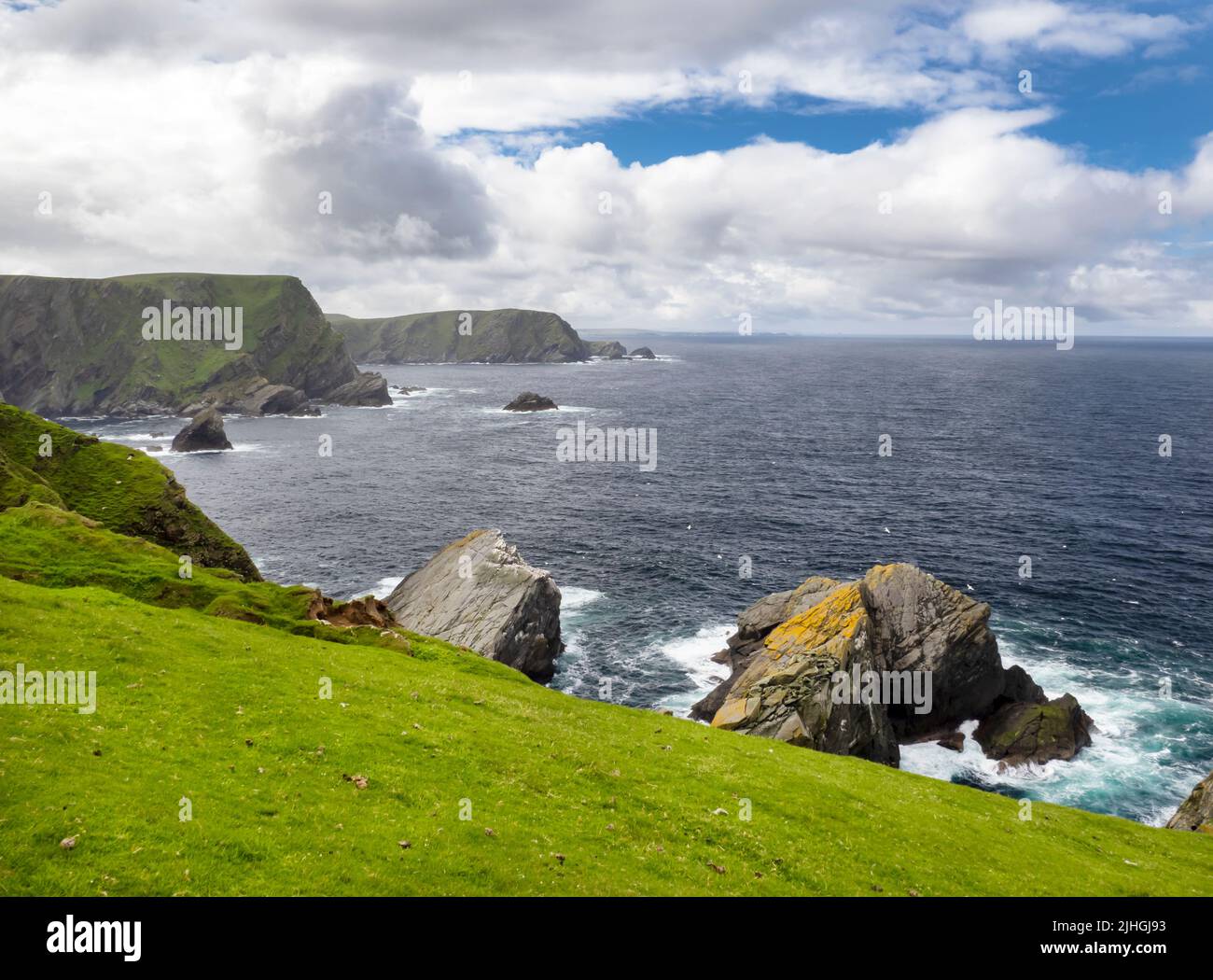 Coastal scenery at Hermaness, Unst, Shetland, Scotland, UK Stock Photo ...