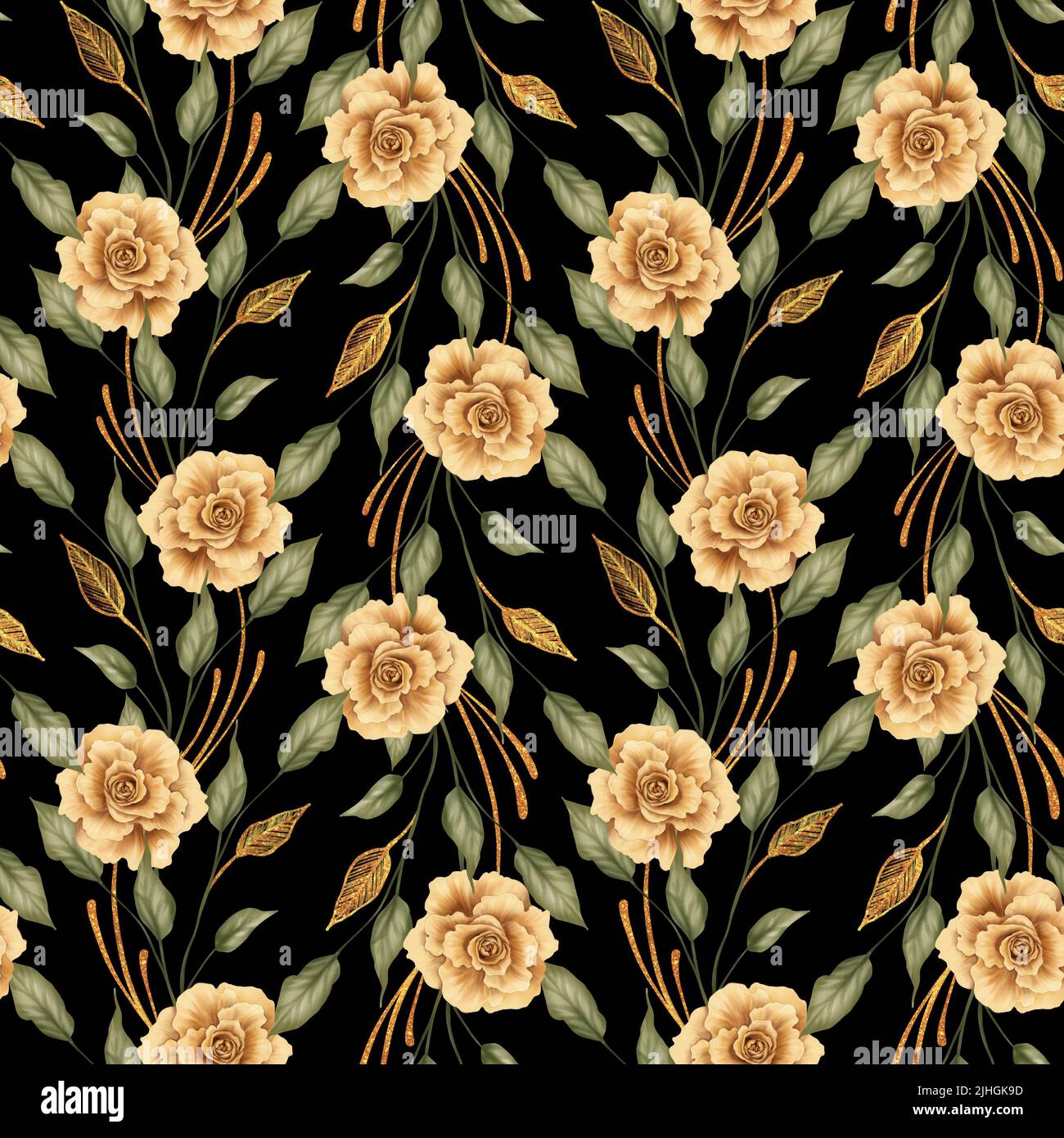 Vintage Black Floral Backgrounds