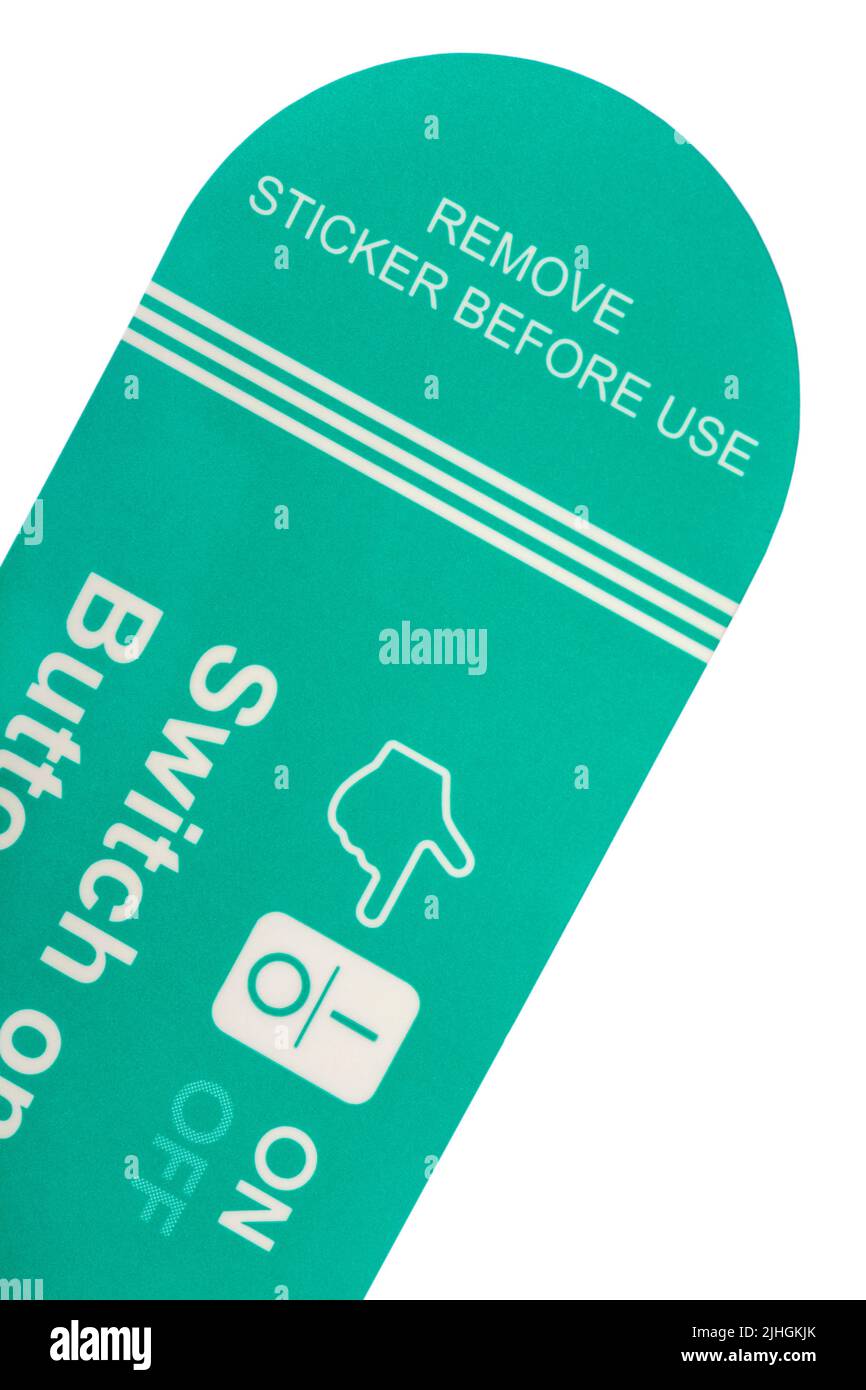 Remove sticker before use sticker set on white background Stock Photo ...