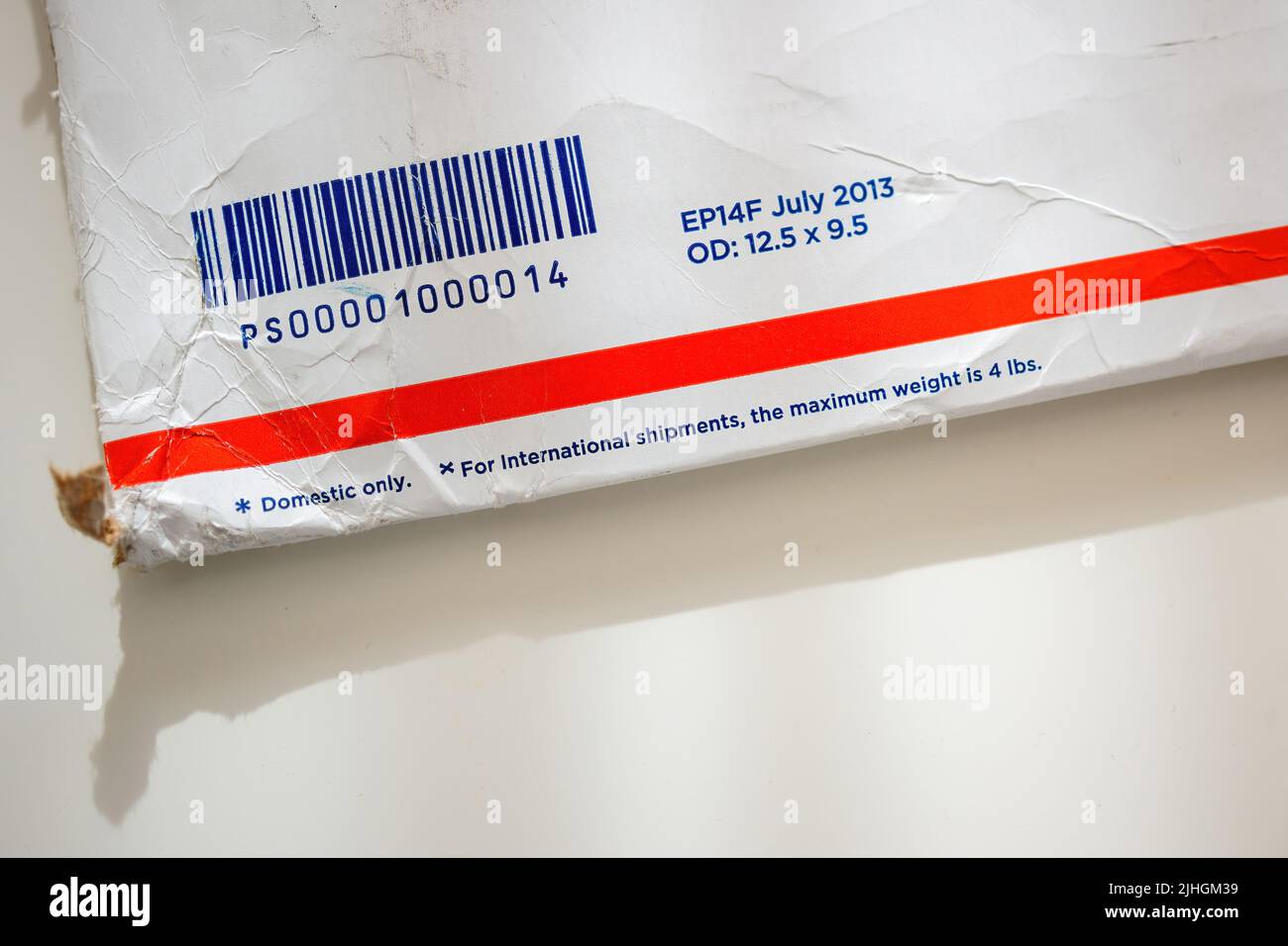 London, United Kingdom - Oct 18, 2014: Close-up view of USPS United ...