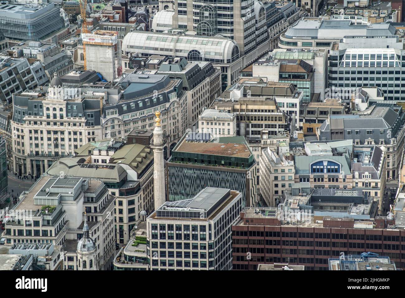 A view towards Fish Street Hill and the Monument to the Great Fire of ...