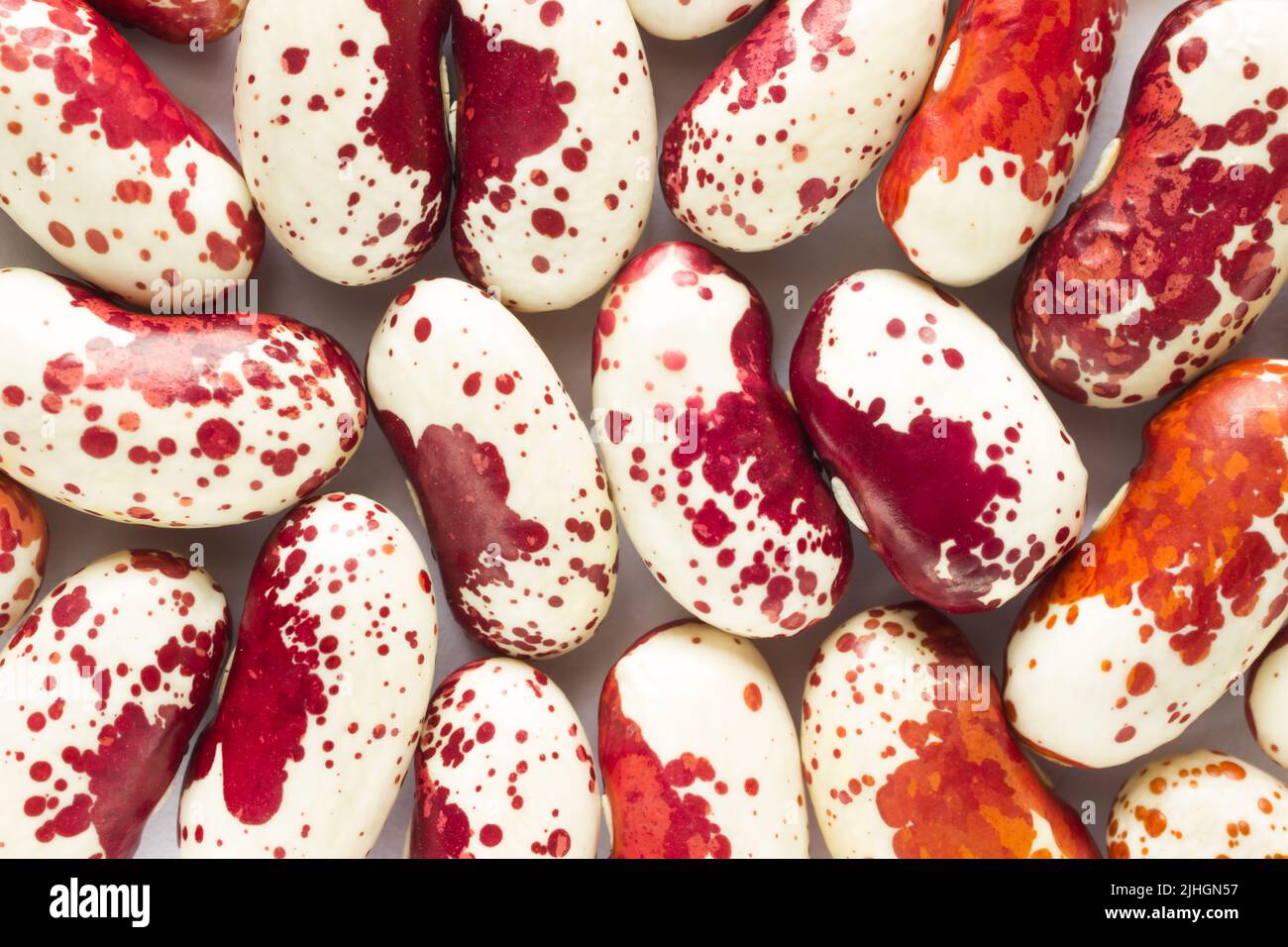 Spotted beans closeup. Top view Stock Photo - Alamy
