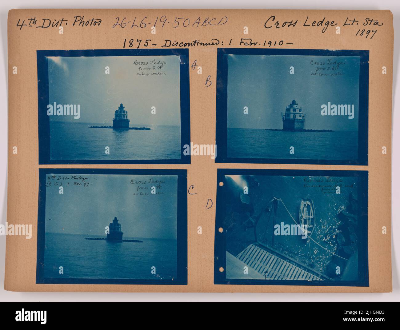 NJ - Cross Ledge. Cross Ledge Light Station, New Jersey. Boat entrance ...