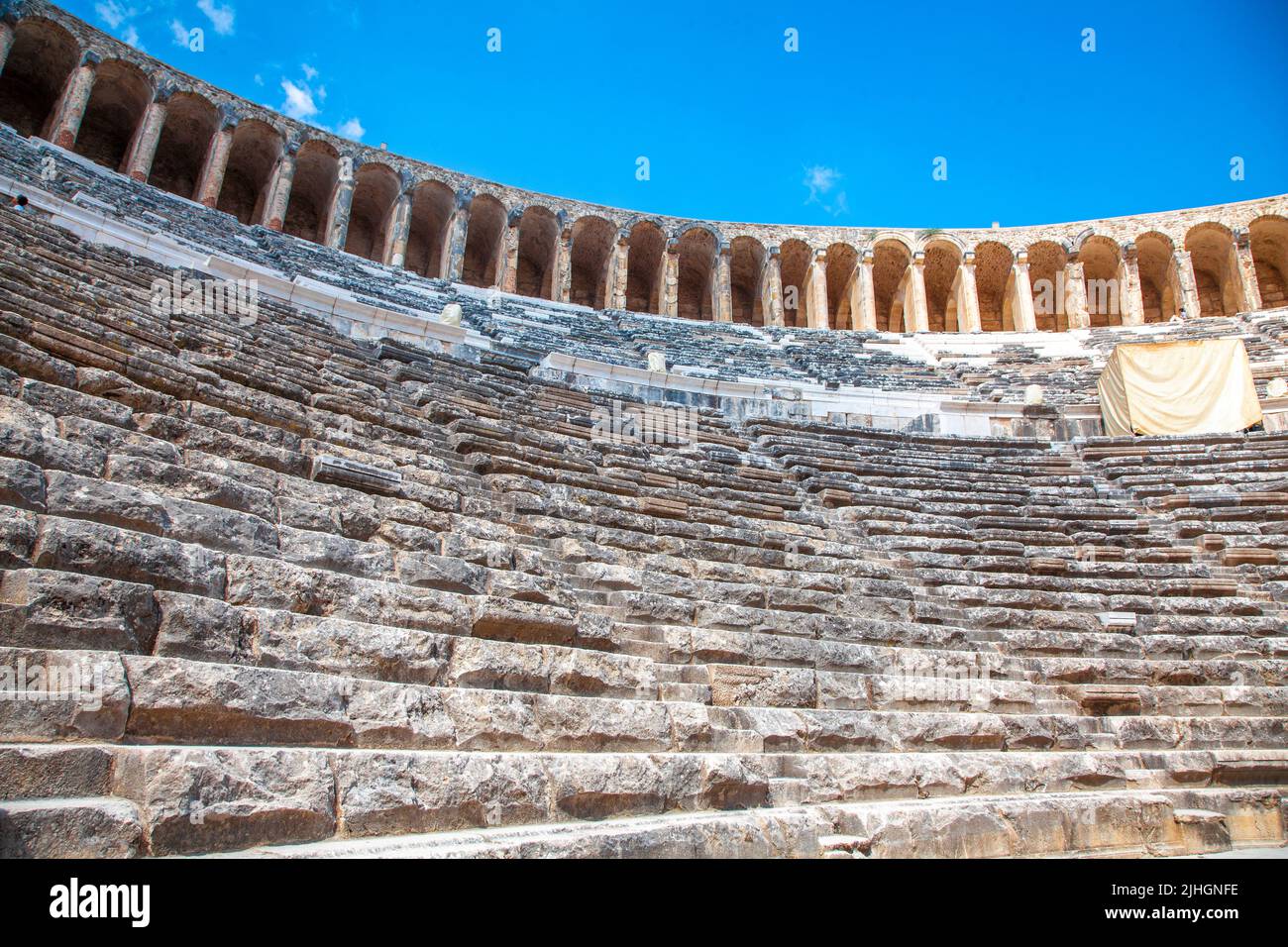 Inside of Aspendos Theater, Turkey. The best-preserved ancient Roman ...