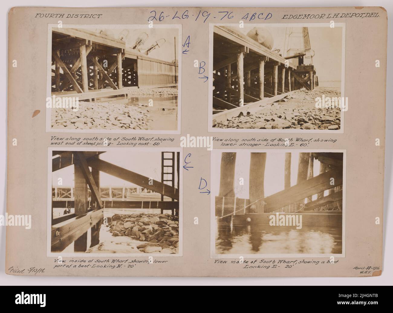 DE - Edgemoor Depot. Edgemoor Lighthouse Depot, Delaware. View along south side of South Wharf ...