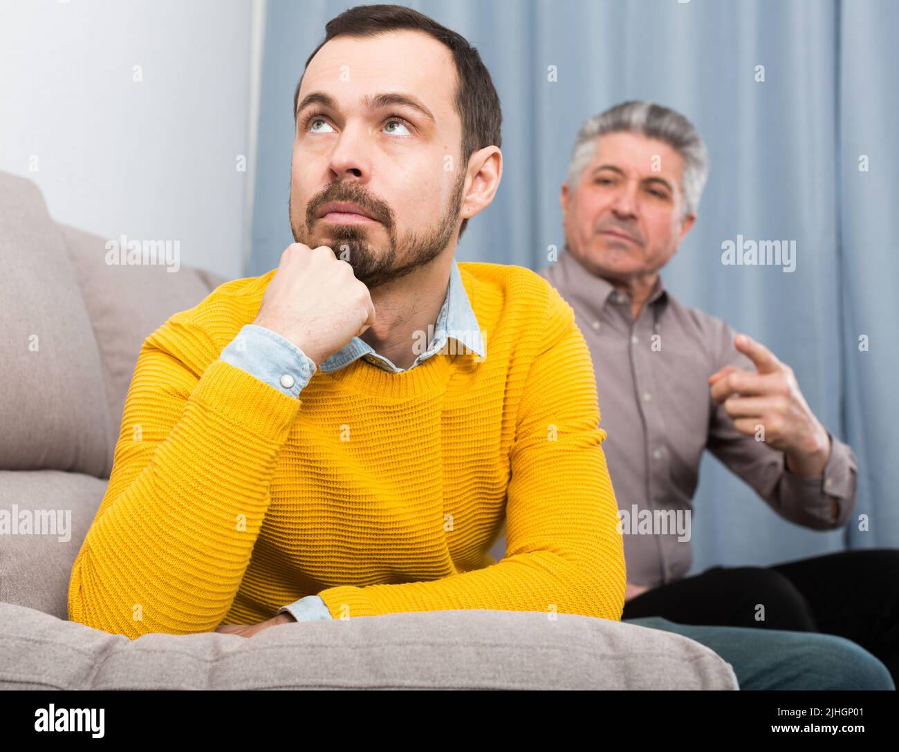 Father advise son hi-res stock photography and images - Alamy