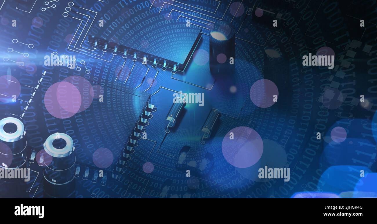Image of data processing over computing board Stock Photo - Alamy