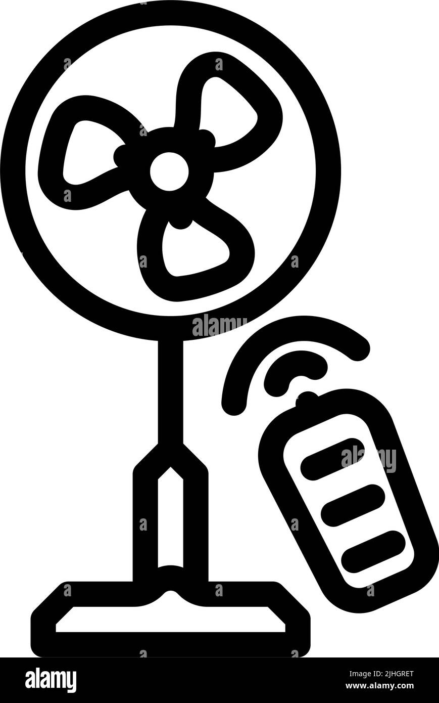 fan with remote control line icon vector illustration Stock Vector ...