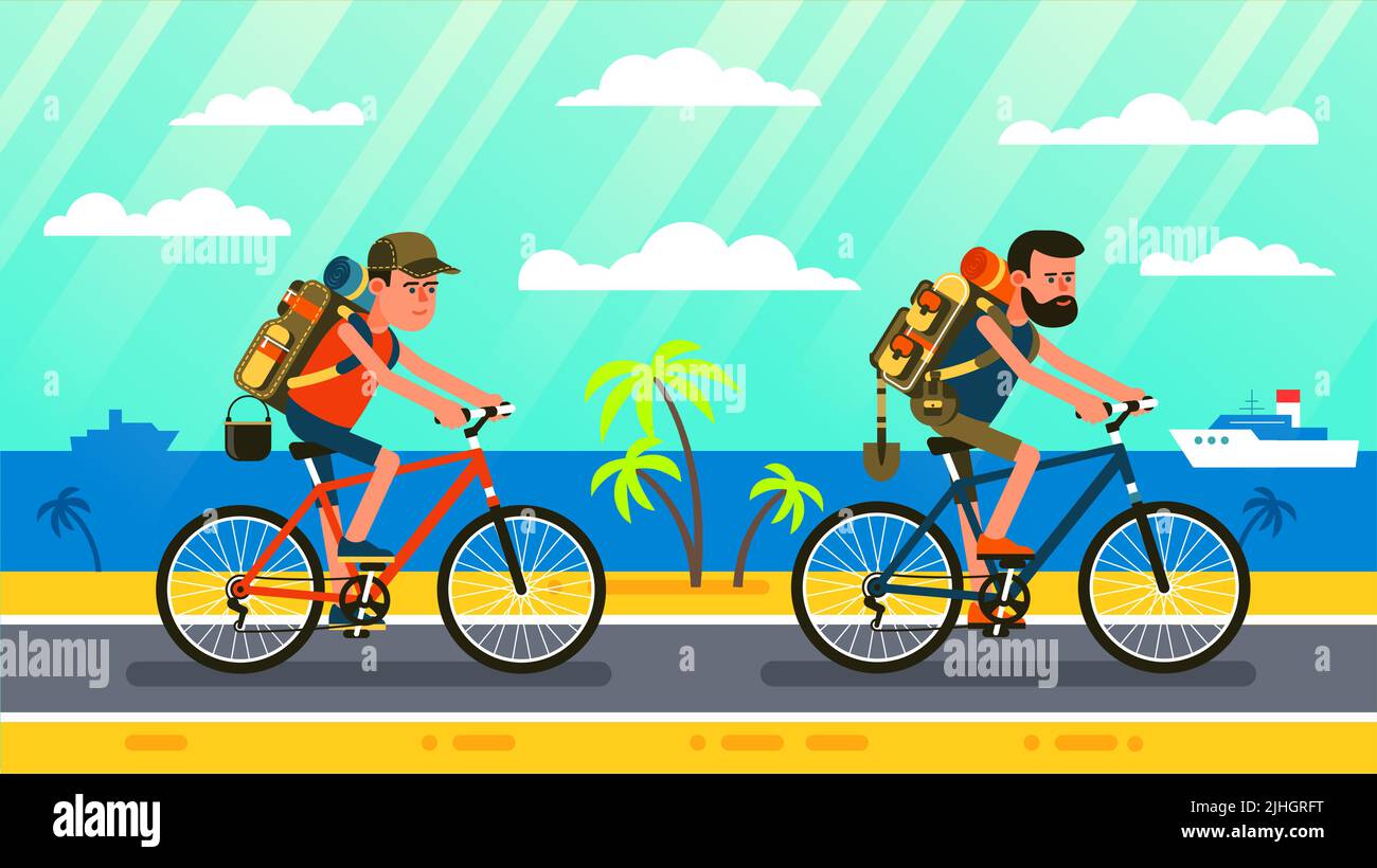 Cycling coast road Stock Vector Images - Alamy