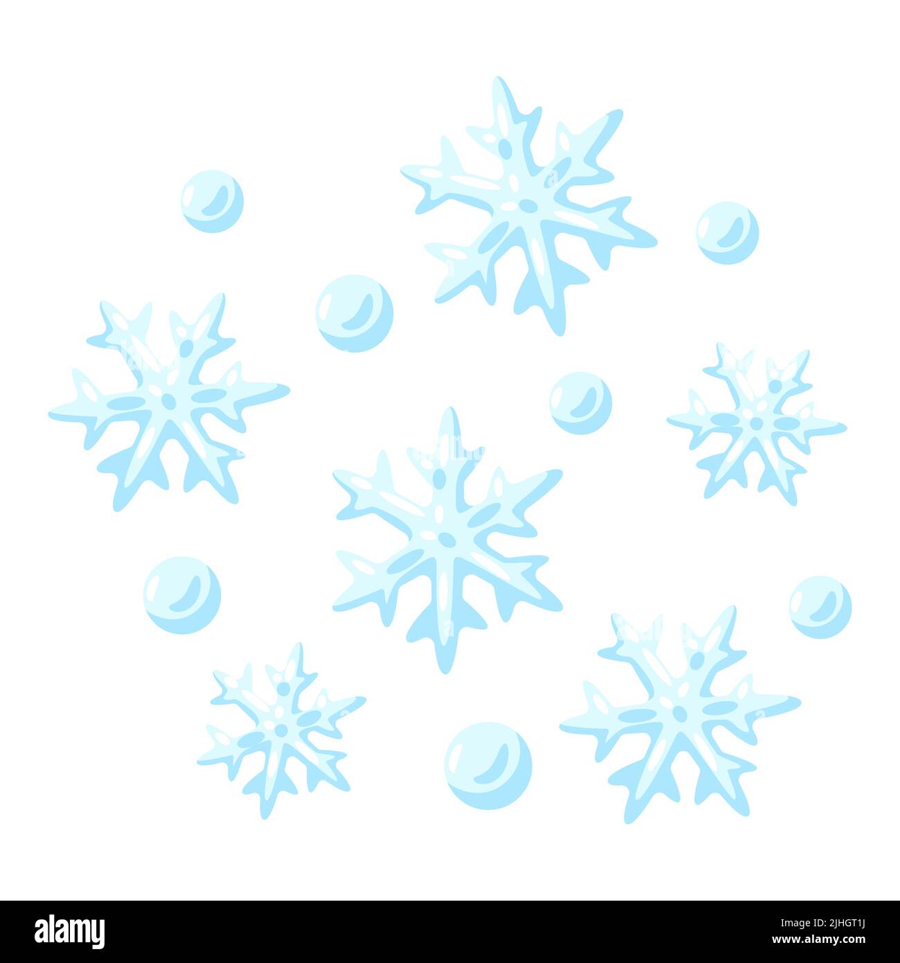 Illustration of snow and snowflakes. Cartoon cute image of winter Stock ...