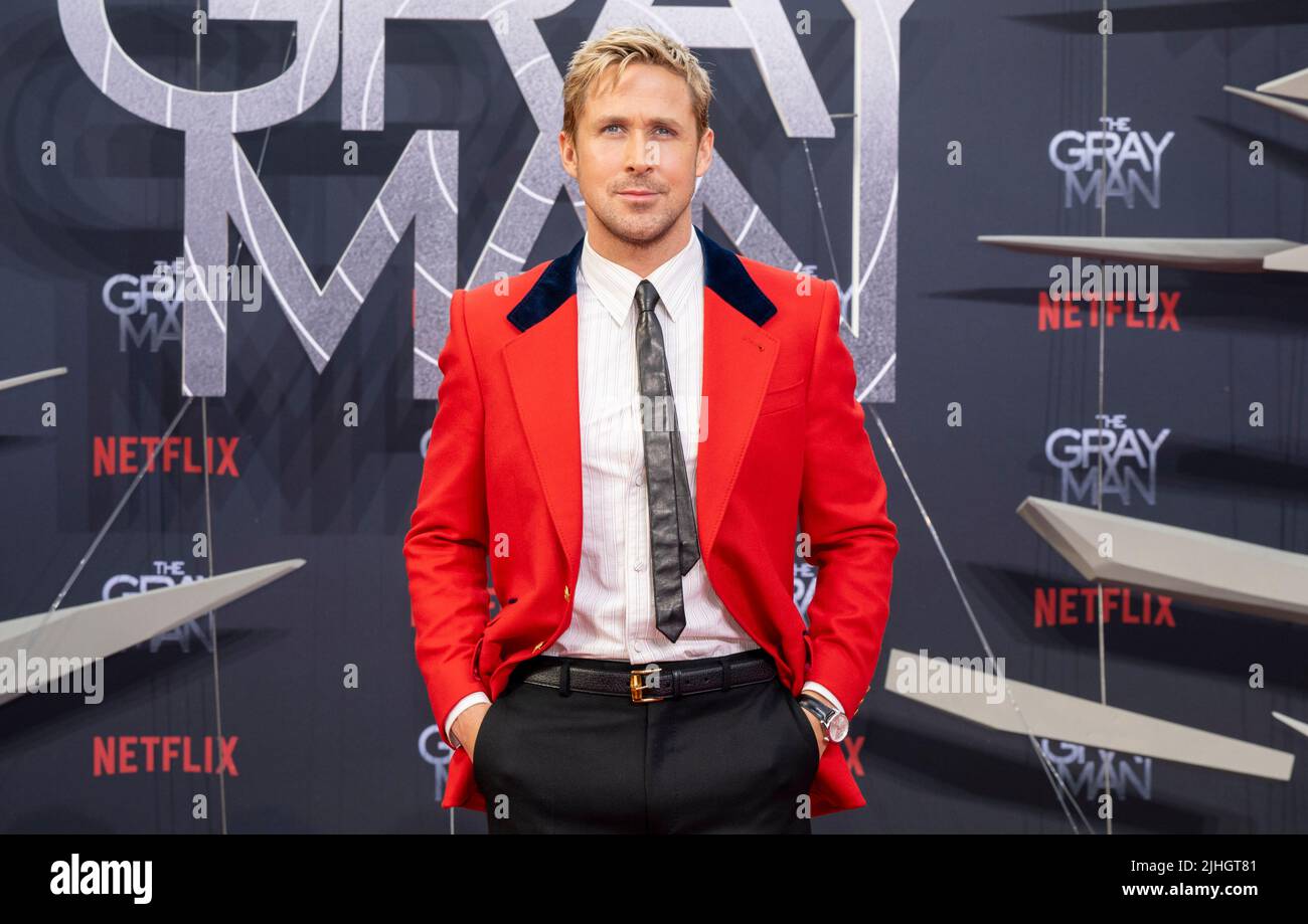 Berlin, Germany. 18th July, 2022. Actor Ryan Gosling arrives for a ...