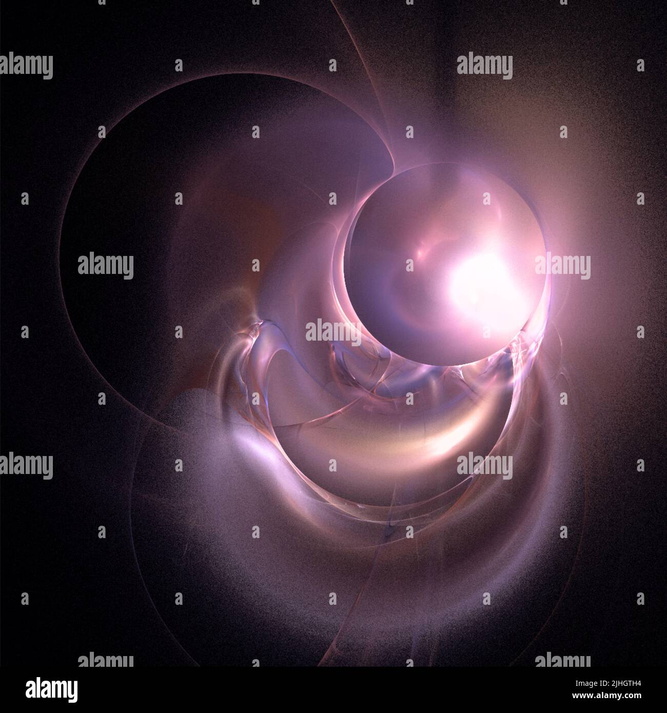 fantastic illustration of a purple space planet, star system, color ...