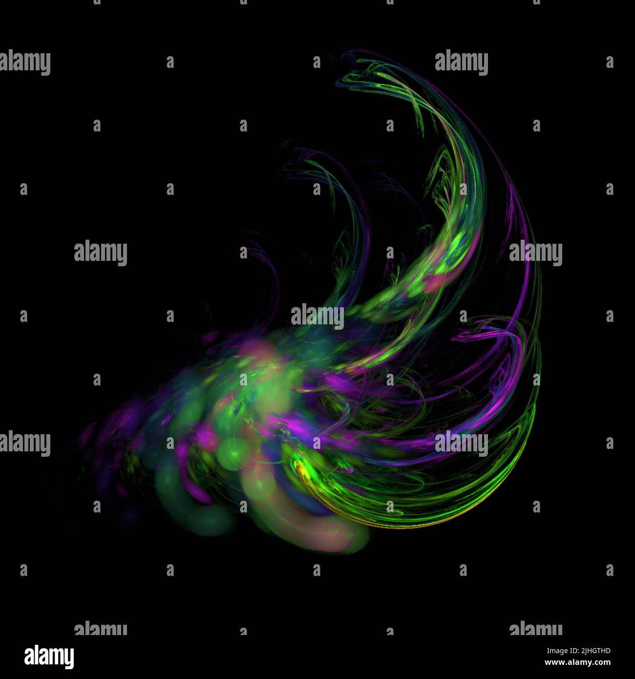 green abstract element on black background, digital graphic, background ...