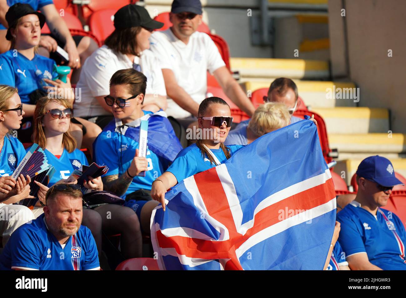 Iceland fans in the stands ahead of the UEFA Women's Euro 2022 Group D ...