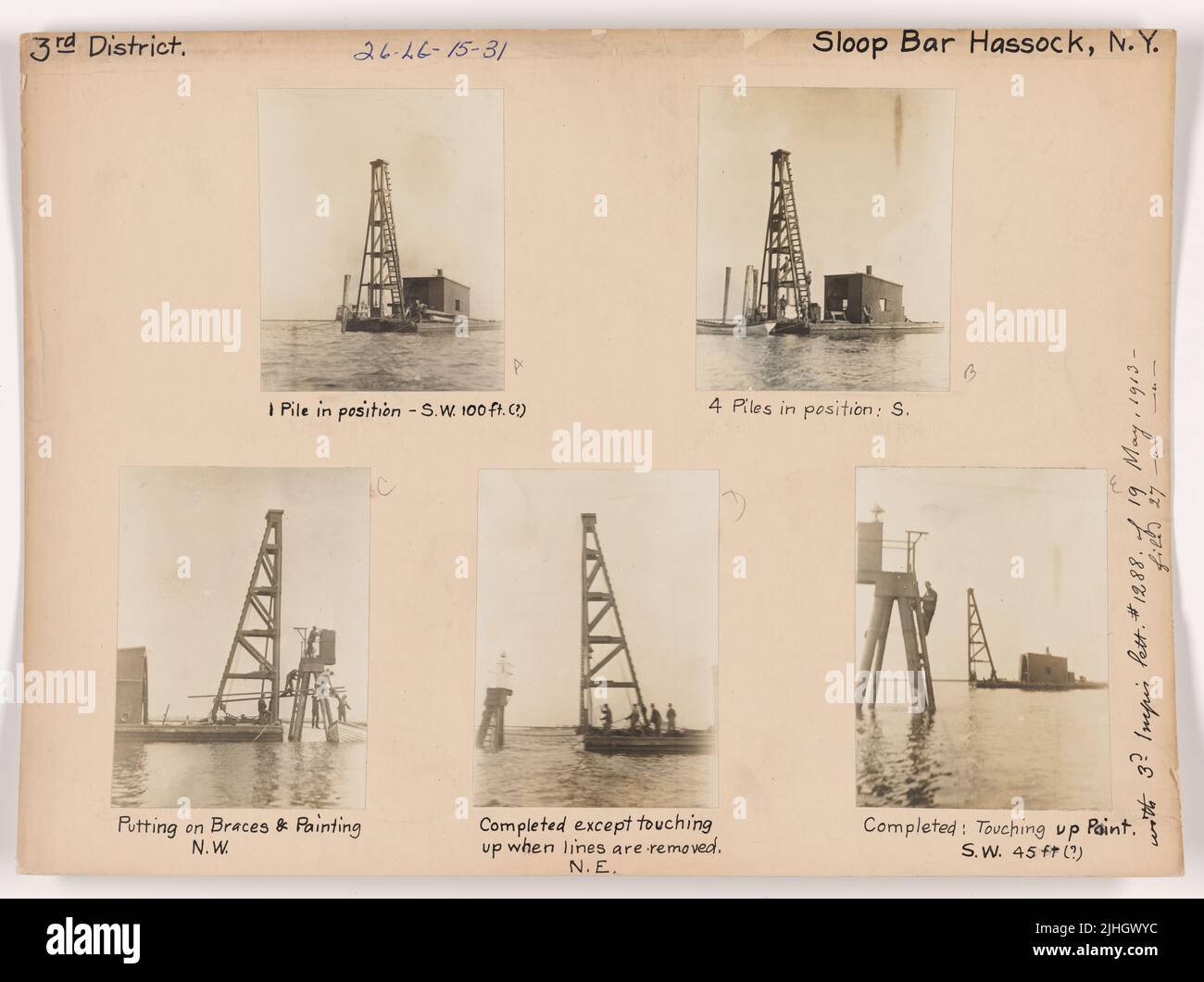 NY - Sloop Bar. Sloop Bar Hassock, New York. 1 pile in position - SW ...