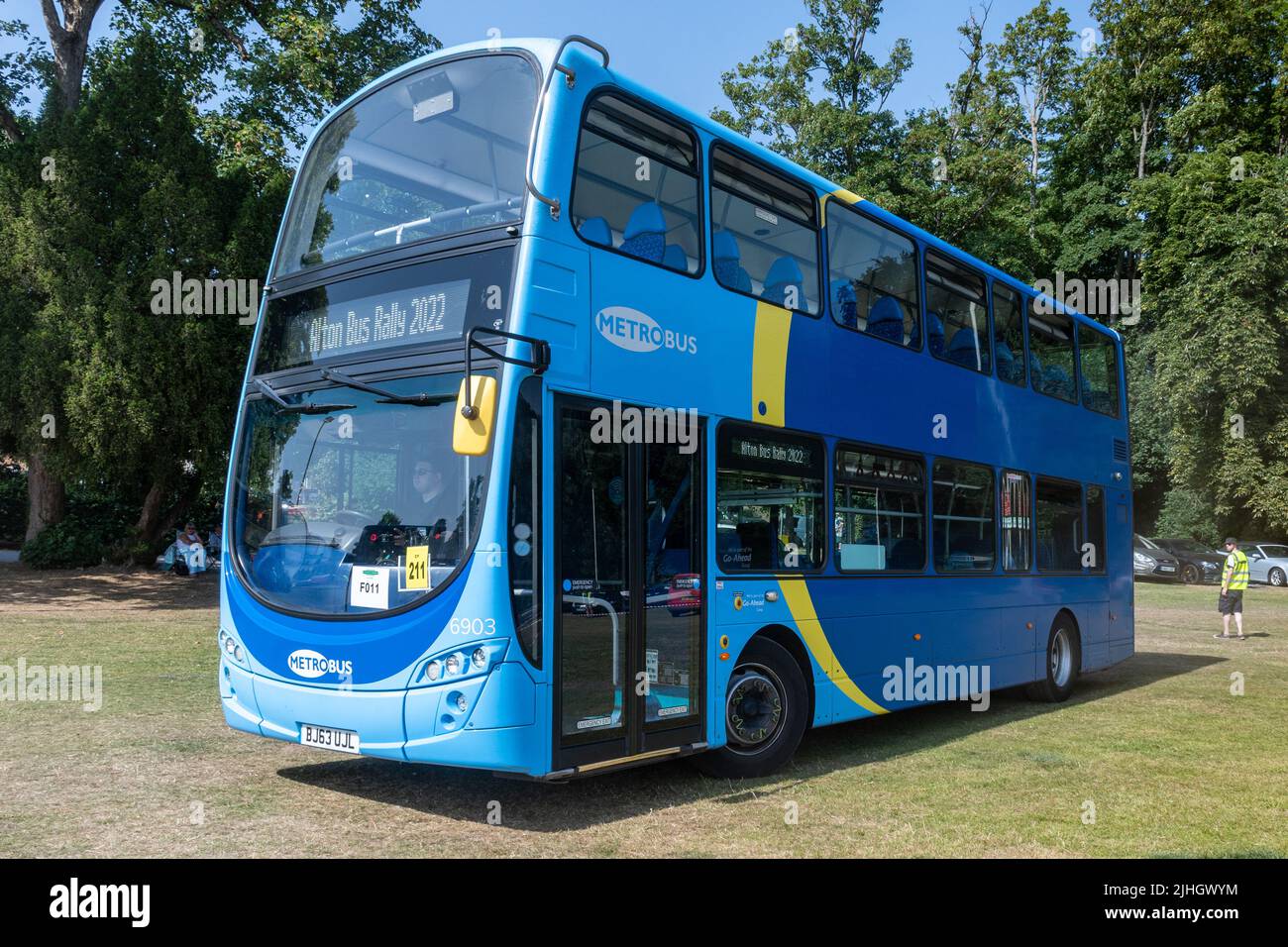 Metrobus (Metro bus), double decker bus with blue livery, Hampshire ...