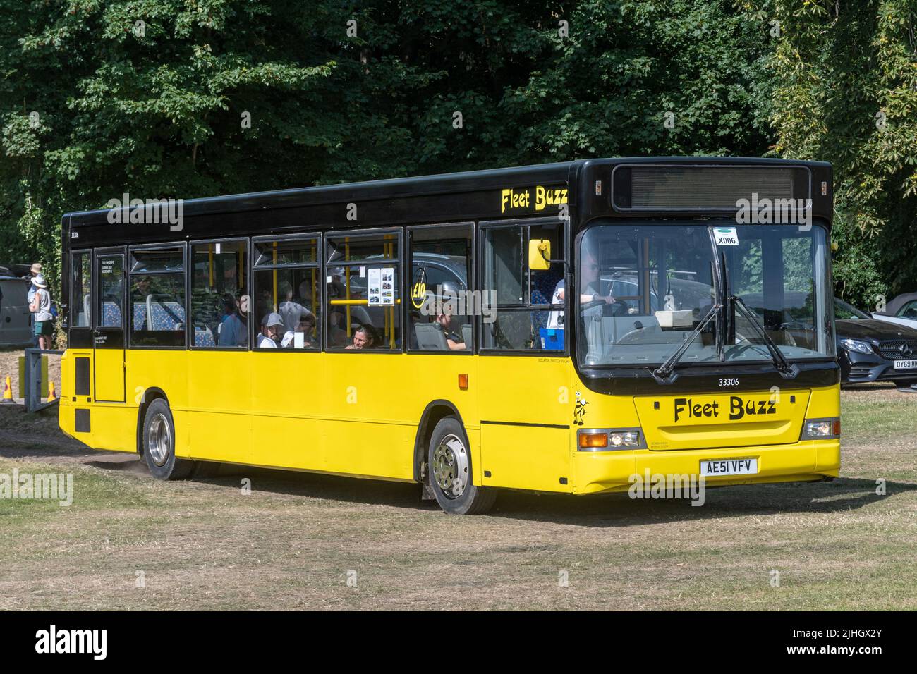 Fleet Buzz bus in bright yellow and black livery, Hampshire, England ...