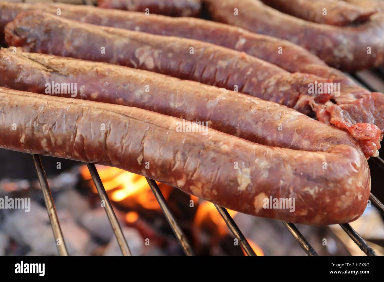 South African braai including boerewors sausage Stock Photo - Alamy