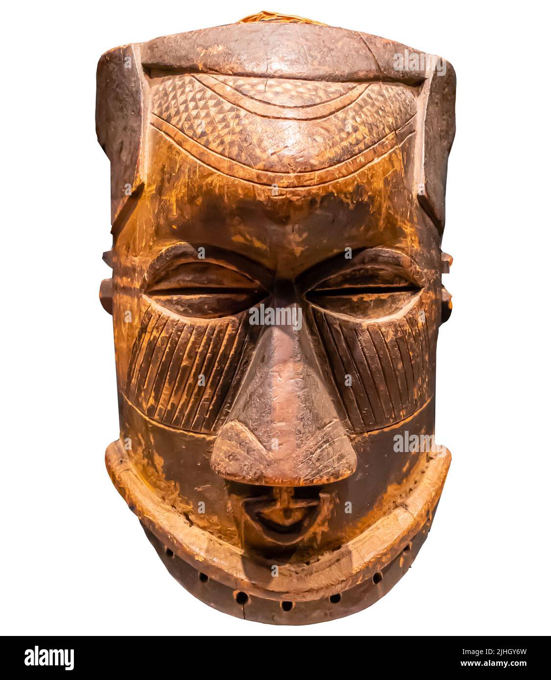 Face Piece - detail of an African mask - Kuba ( Ngongo ), late 19th ...