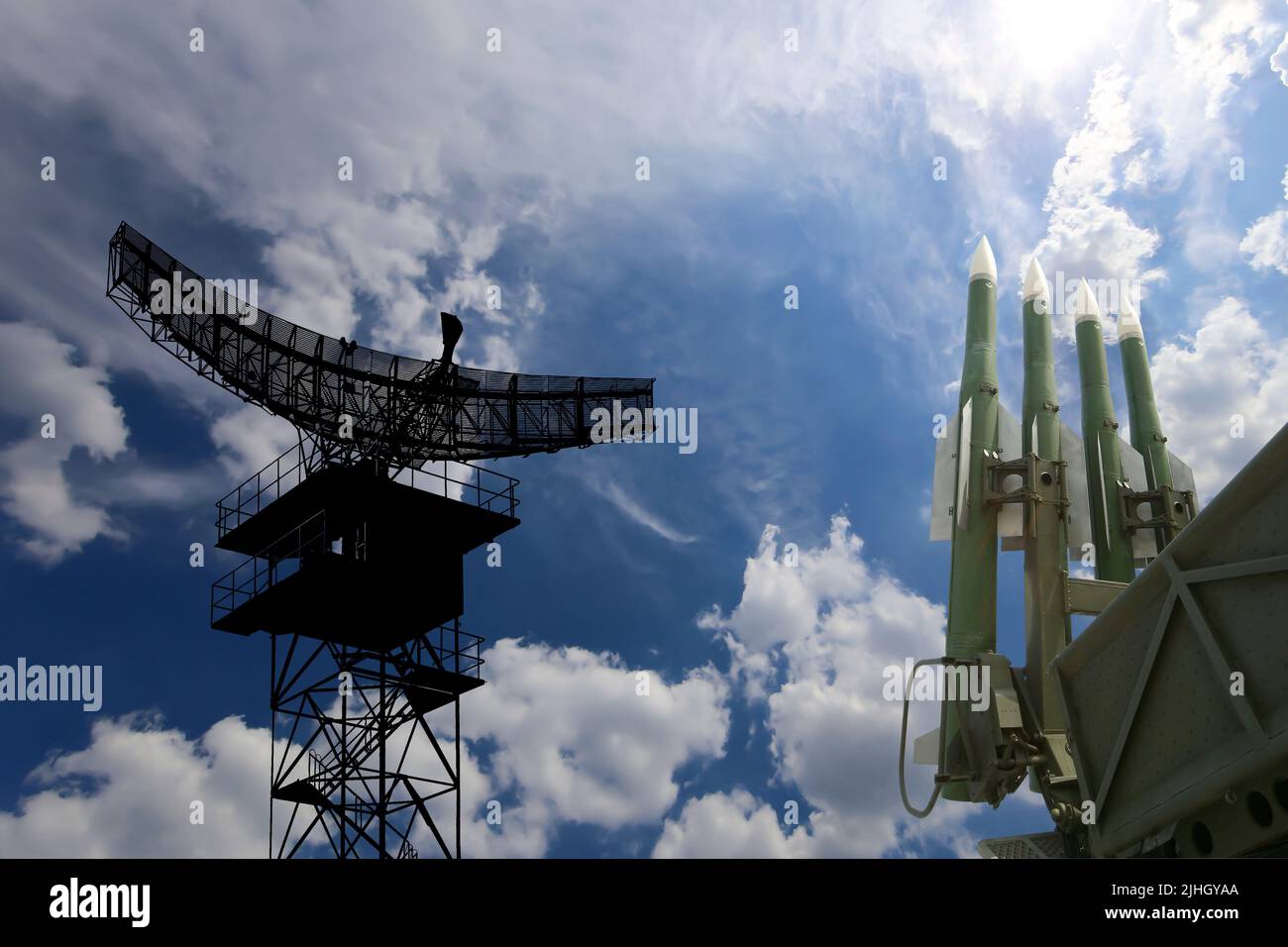 Air defense radars of military mobile anti aircraft systems and modern ...