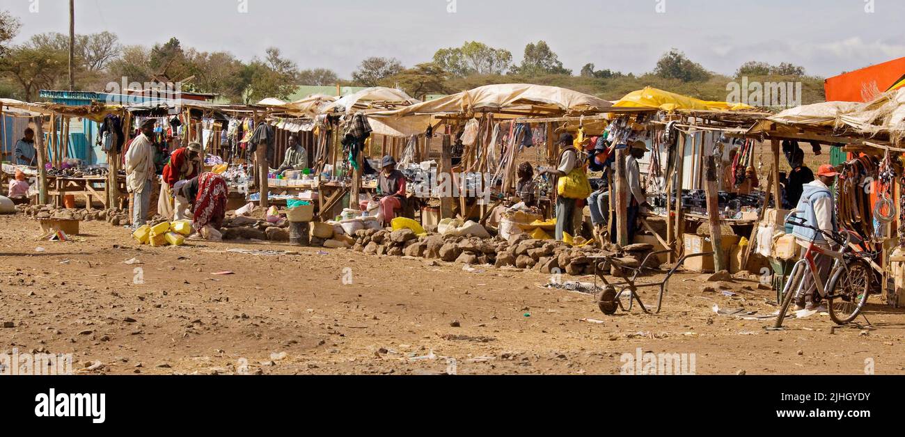 Local people, shops and Kenyan culture in a village close to the ...