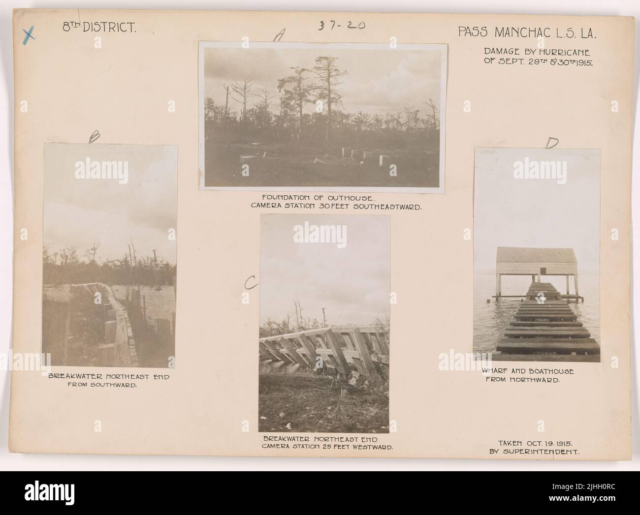 LA - Pass Manchac. Pass Manchac Light Station, Louisiana. Damage by ...