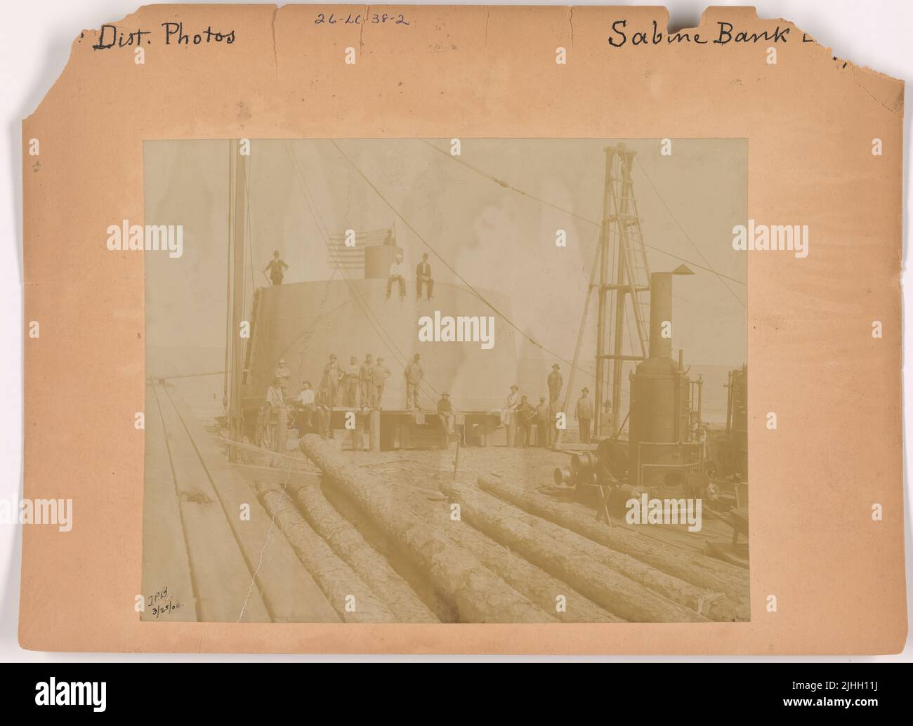 TX - Sabine Bank. Sabine Bank Light Station, Texas. Caisson on ways ...