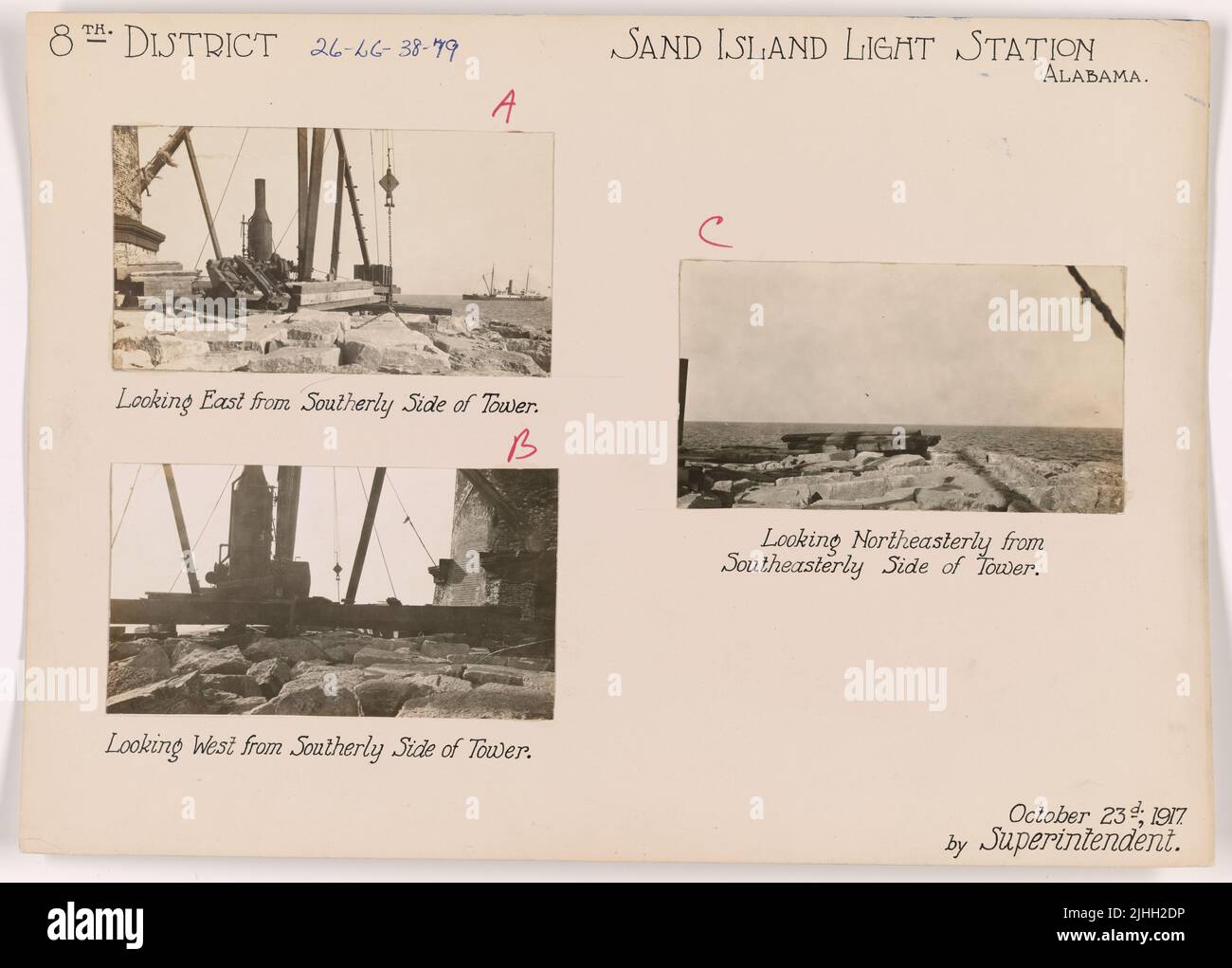 AL - Sand Island. Sand Island Light Station, Alabama. Looking ...