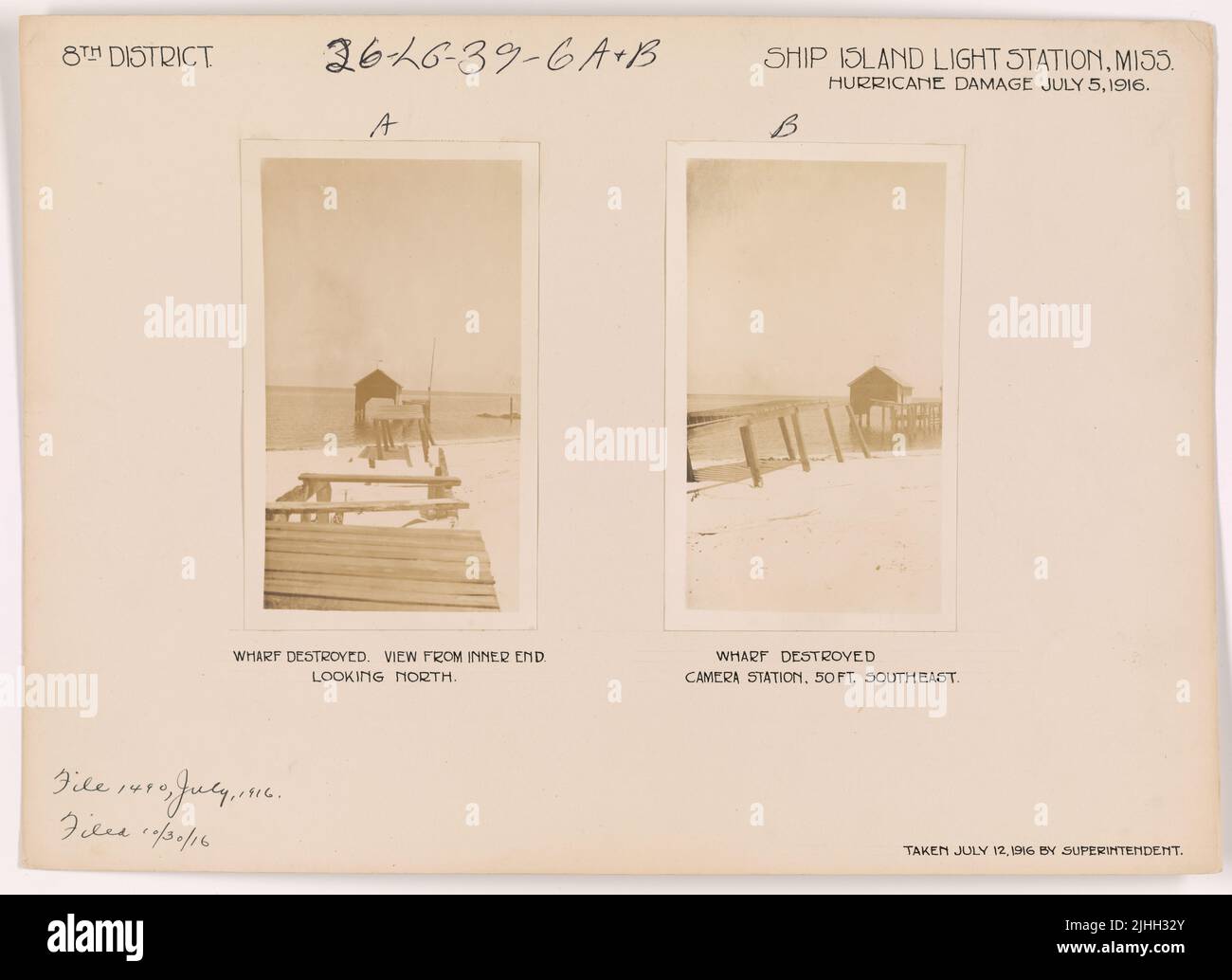 MS - Ship Island. Ship Island Light Station, Mississippi. Hurricane ...