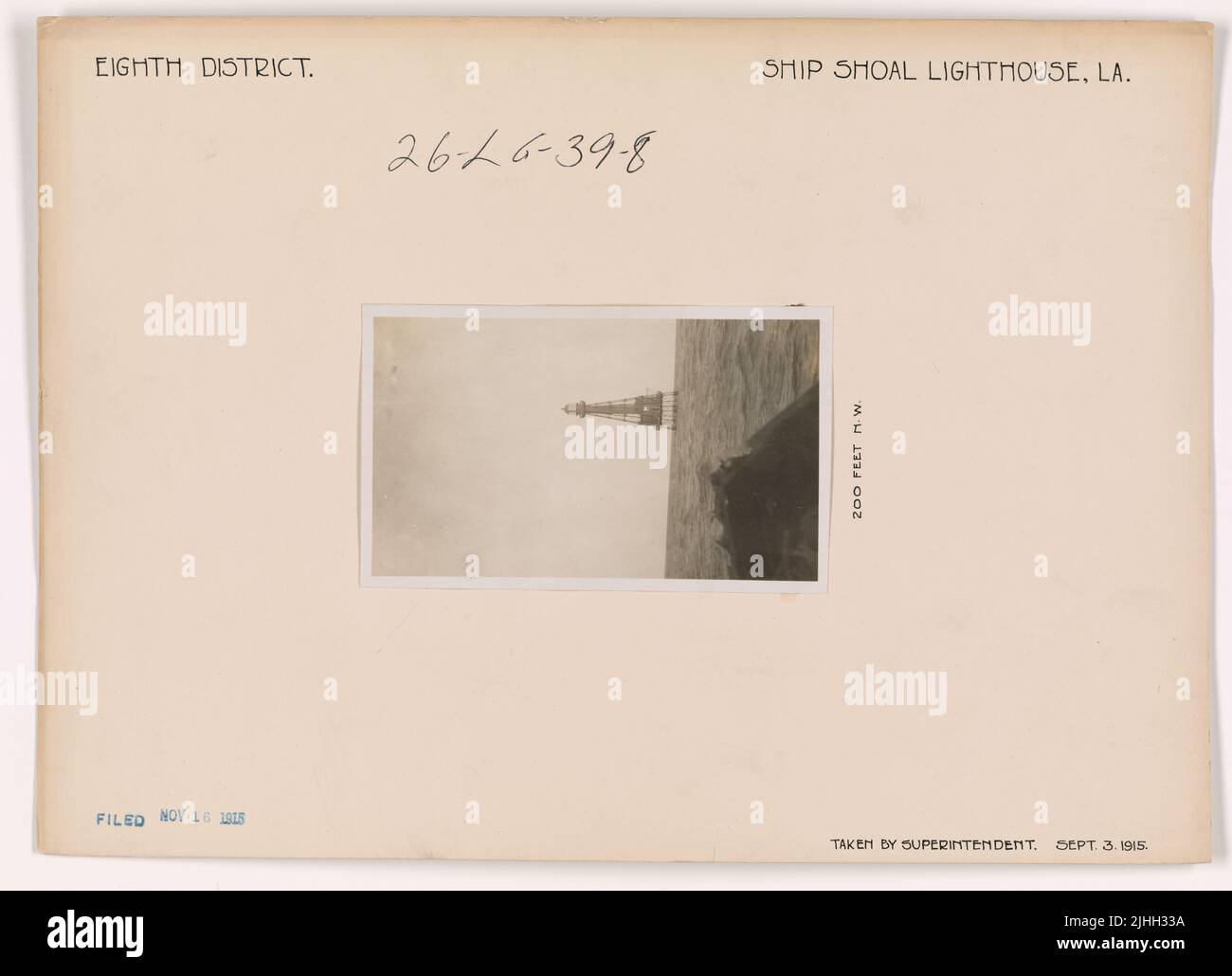 LA - Ship Shoal. Ship Shoal Light Station, Louisiana. 200 feet NW Stock ...